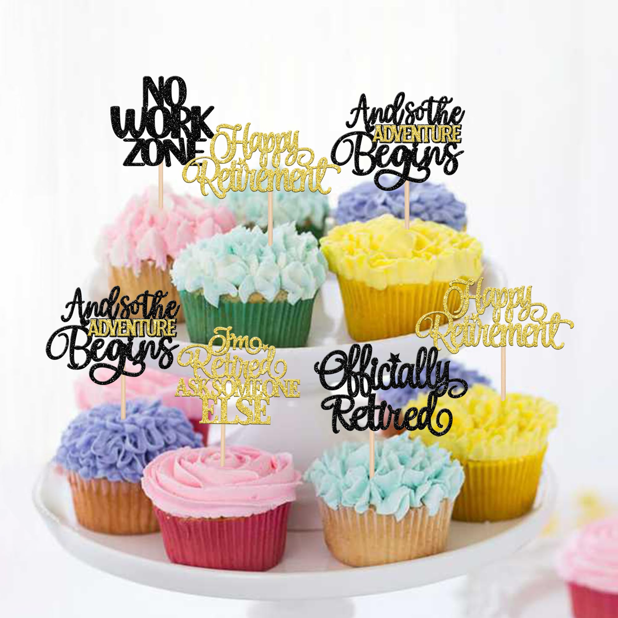 Snapklik.com : 30 PCS Happy Retirement Cupcake Toppers Officially ...