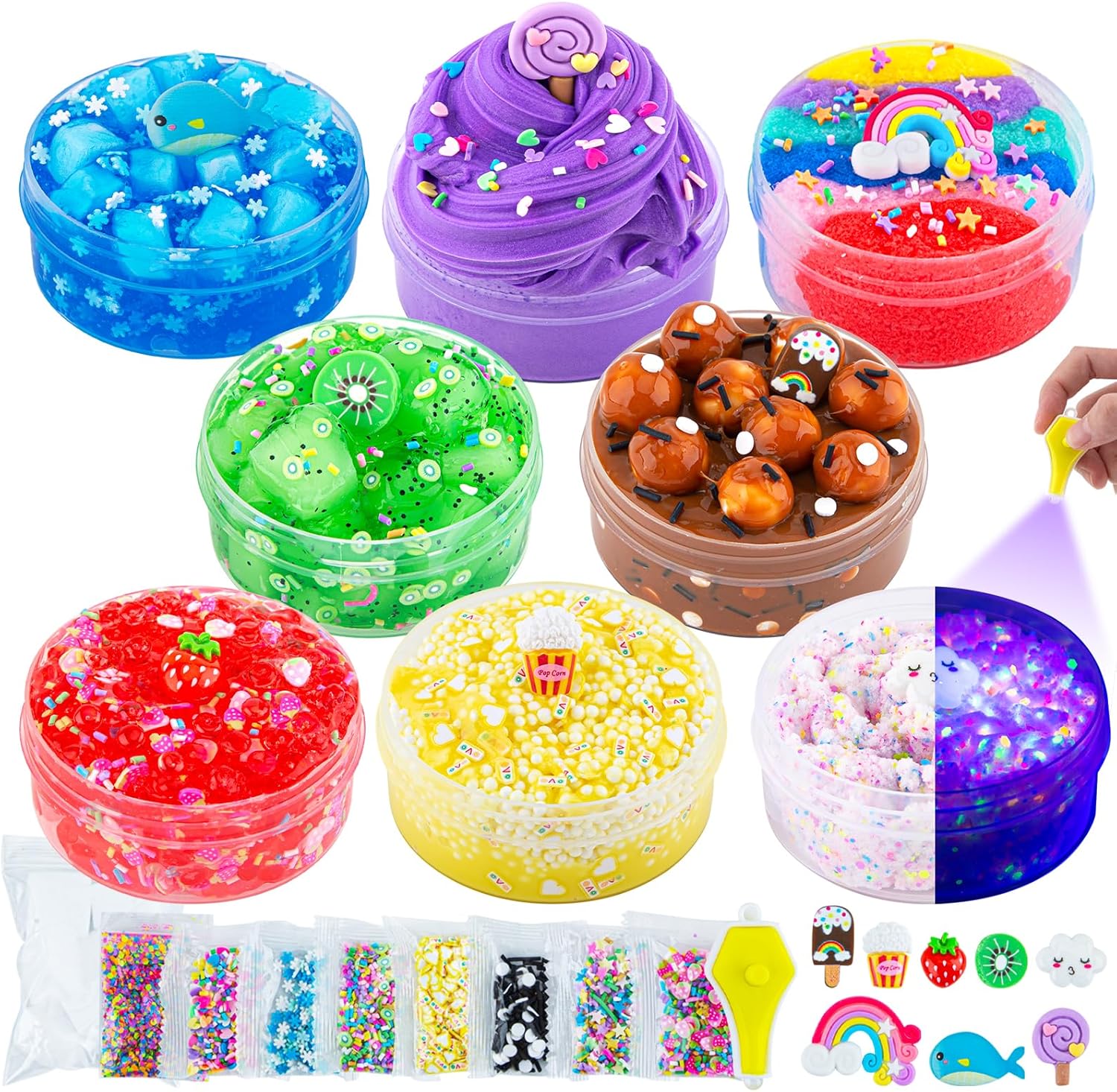 Slime Variety Pack Different Textures, 8 x 100ml Slimes Kit Includes ...