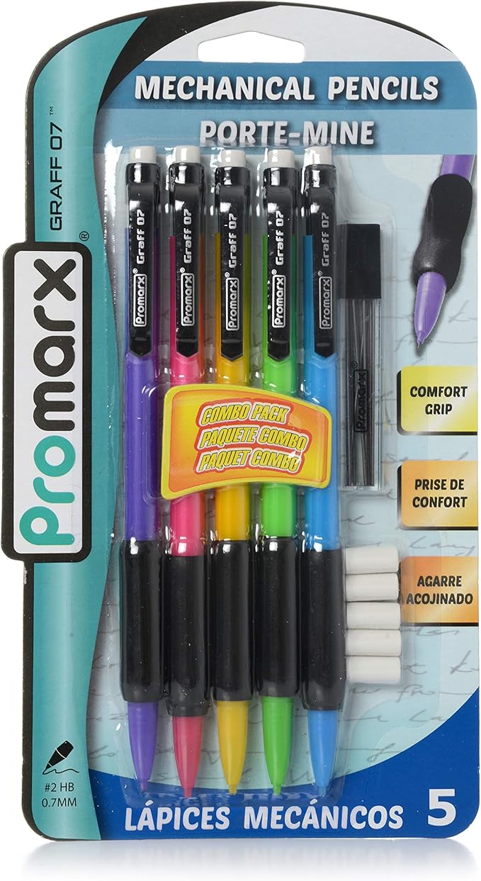 Amazon.com : Promarx Graff 07 Mechanical Pencils with Comfort Grip ...