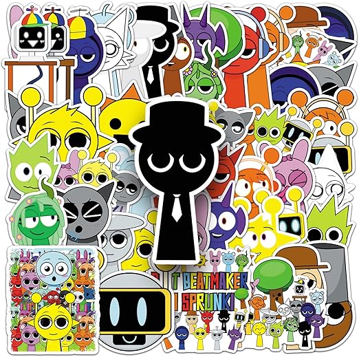 Amazon.com: Cartoon Sprunki Stickers Vinyl Waterproof Removable ...