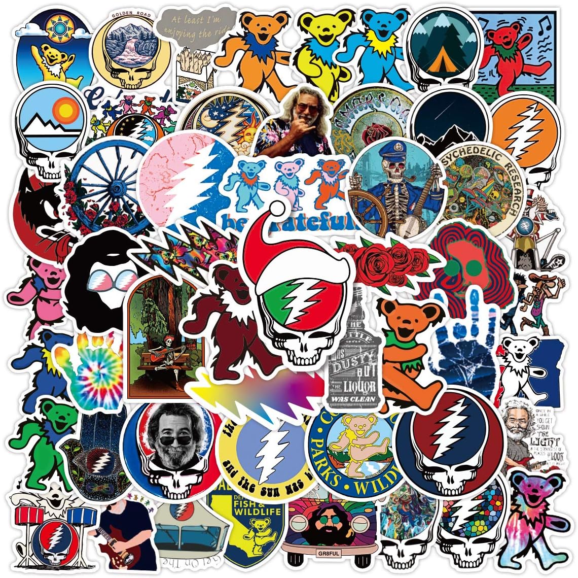 Amazon.com - Dye The Sky Grateful Dead Jerry Garcia Guitar Wolf Small ...