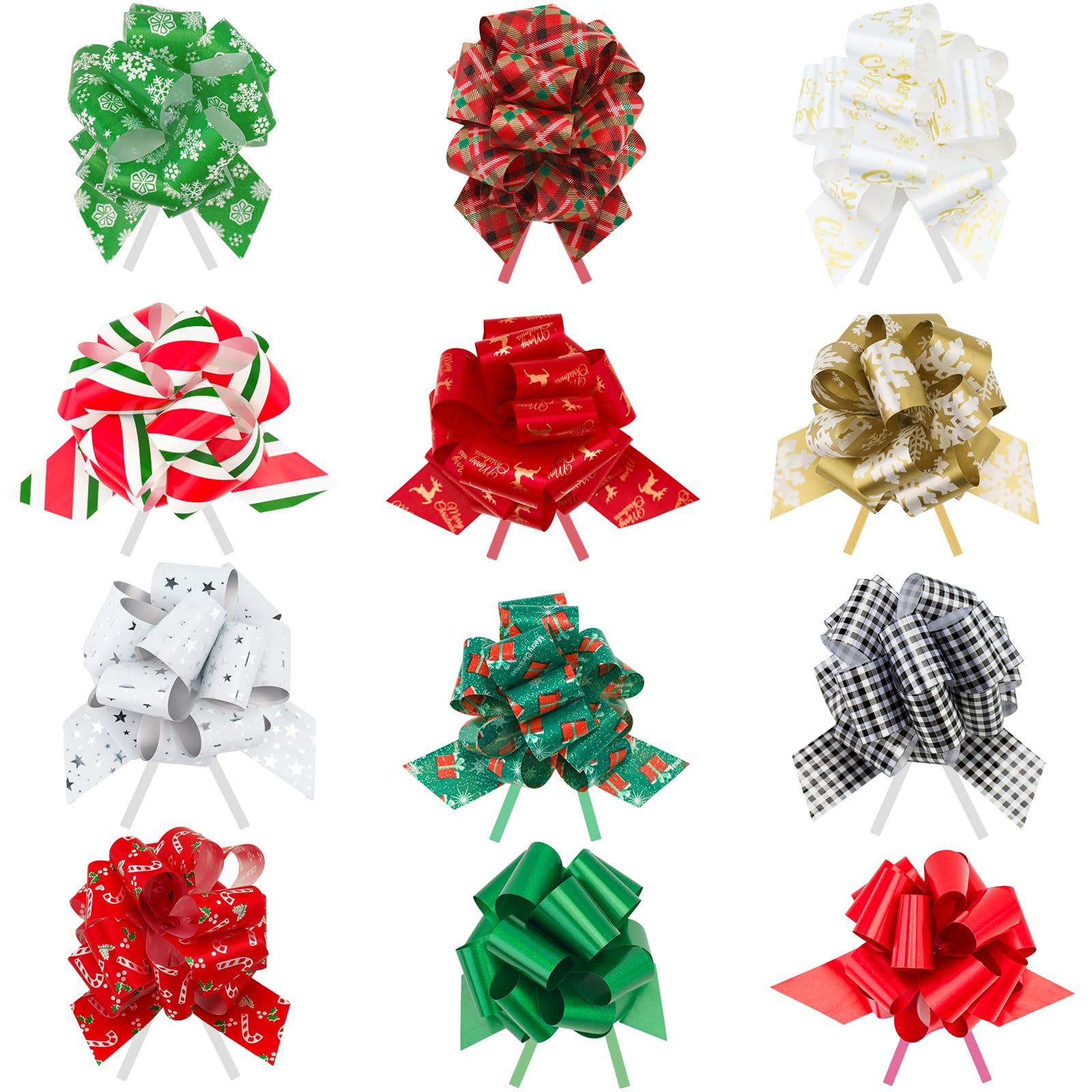 Amazon.com: jijAcraft 24 Pcs Christmas Bows for Gift Wrapping Present ...