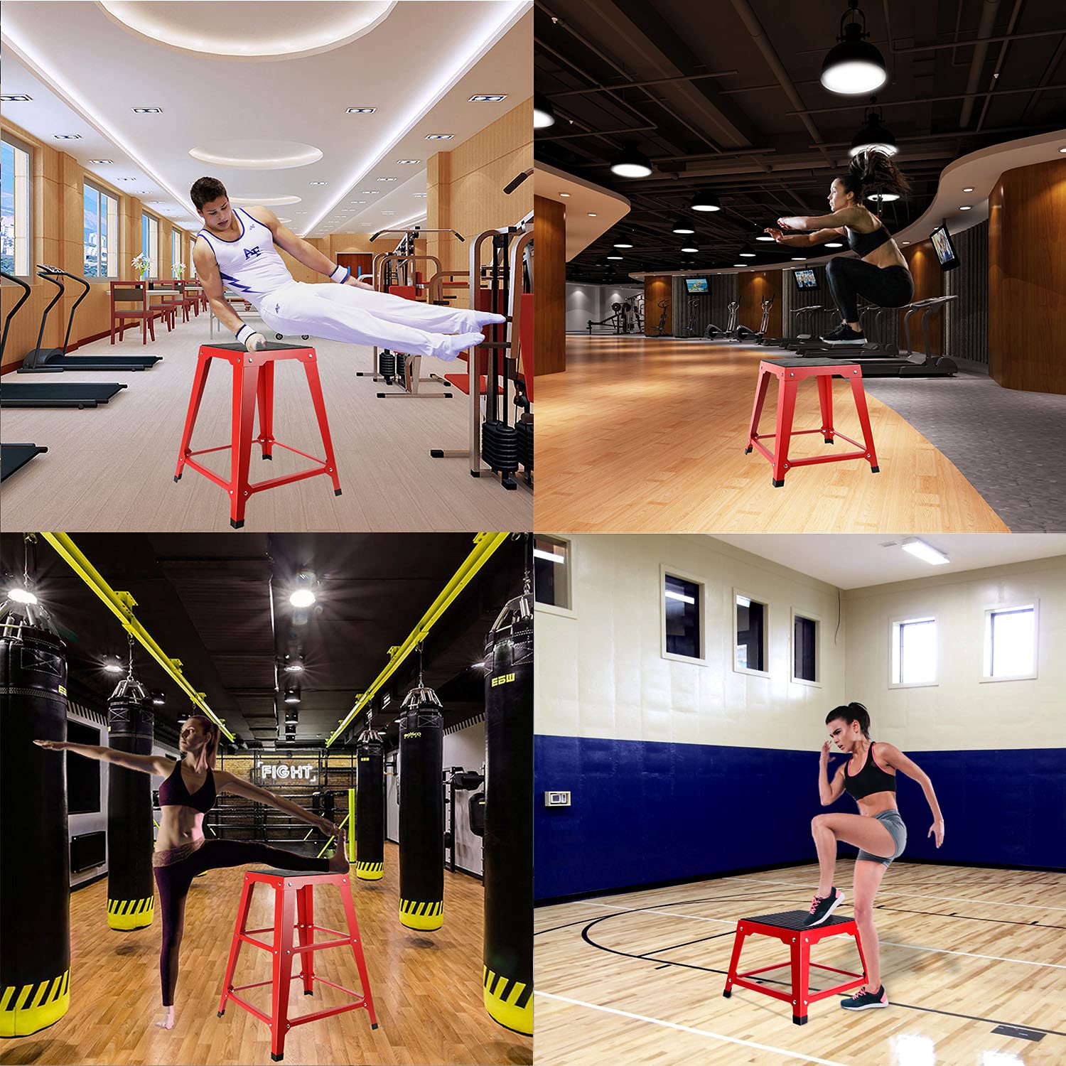 ACTIVE GIFT 12/18/24/30 Inch Plyometric Platform Boxes Fitness Steel ...