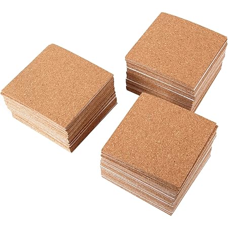 Amazon.com: 50 Pack Square Self Adhesive Cork Board Backings for DIY ...