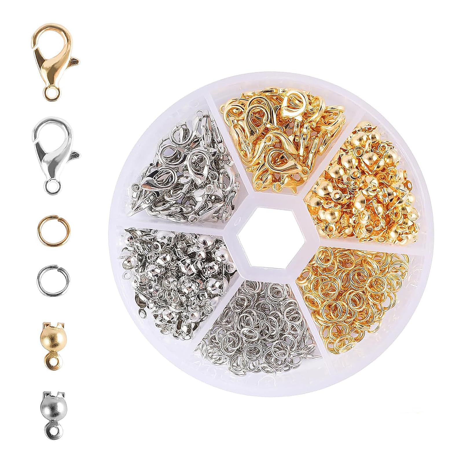 340 Pcs Jewellery Clasps Set, Lobster Clasps with Open Jump Rings ...