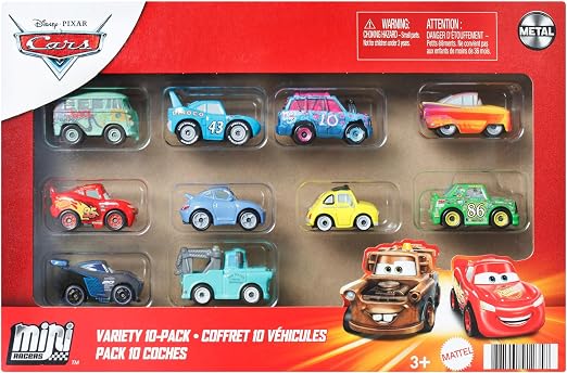 Amazon.com: Mattel Disney Pixar Cars Mini Racers 10 Pack of Collectible ...