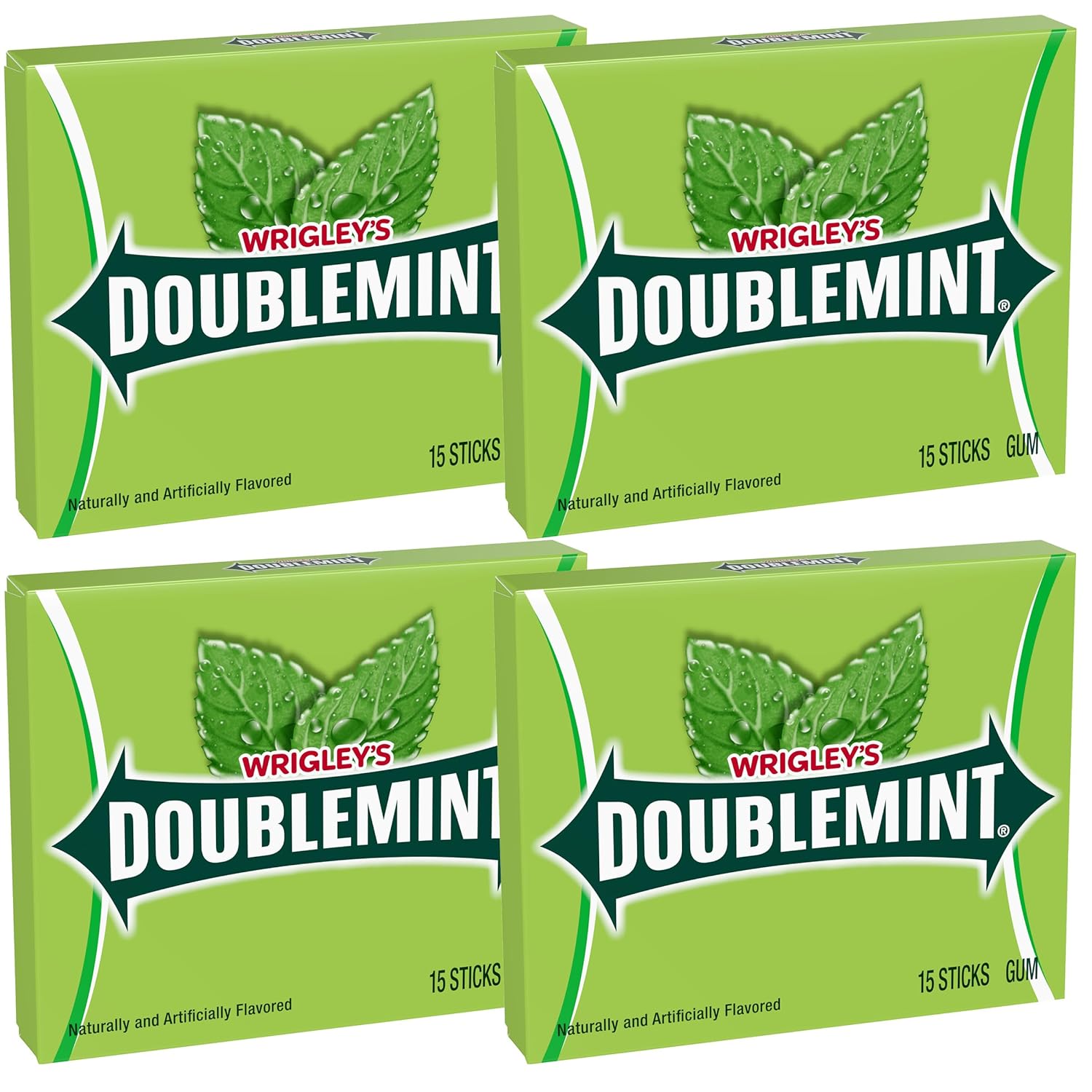 Amazon.com : Wrigley Mint Chewing Gum, 15 Stick (Pack of 4), 60 Gum ...