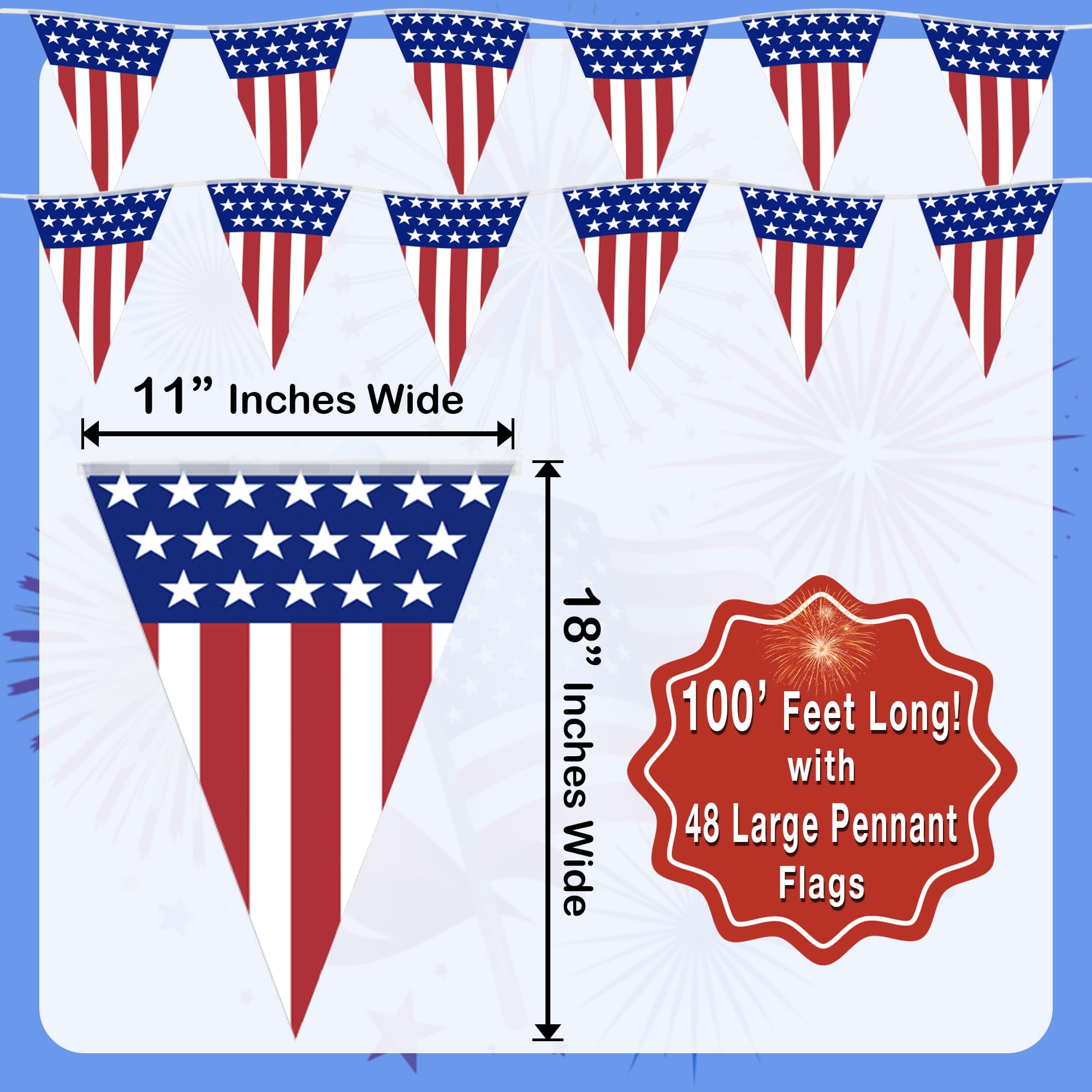 American Flag Pennant Banner Printable
