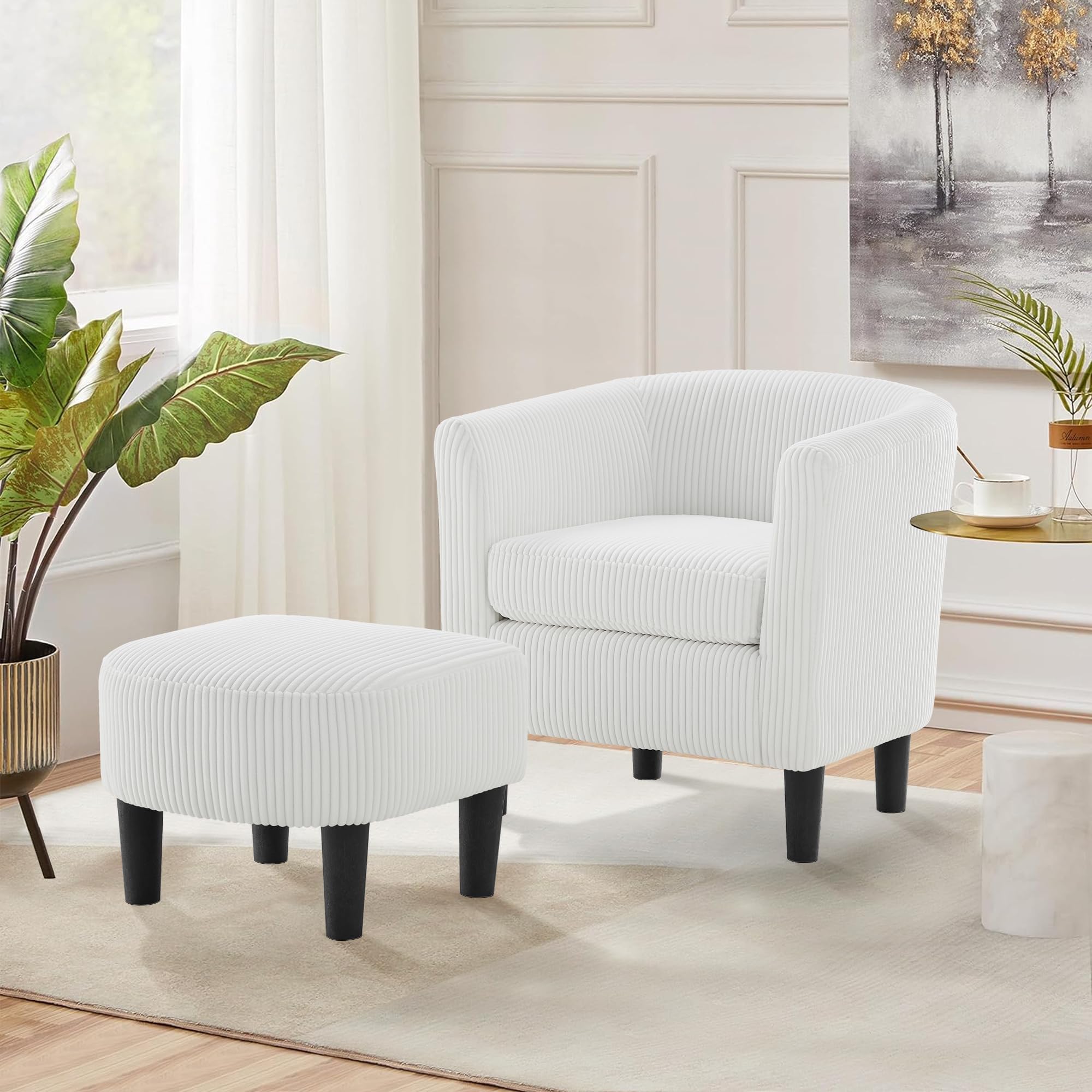 Amazon.com: DAZONE Sherpa Chair, Accent White Fluffy Chair Teddy Barrel ...