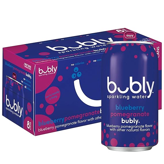 Amazon.com: bubly Sparkling Water, Blueberry Pomegranate, 12 fl oz Cans (8 Pack) : Grocery ...