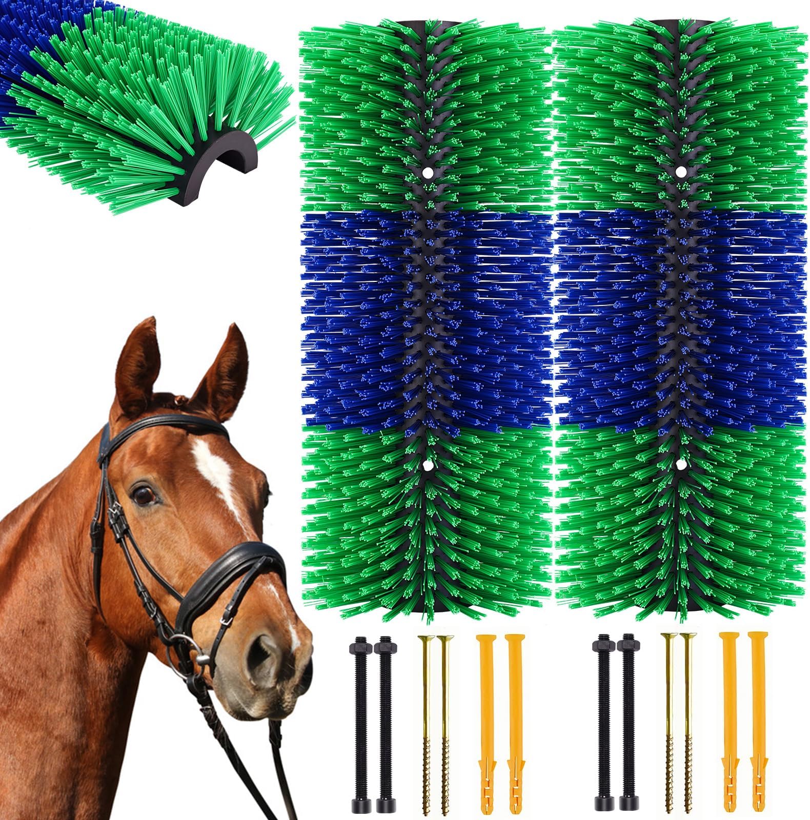 Amazon.com: Livestock Scratching Brush, 2PCS Horse Grooming Brushes Kit ...