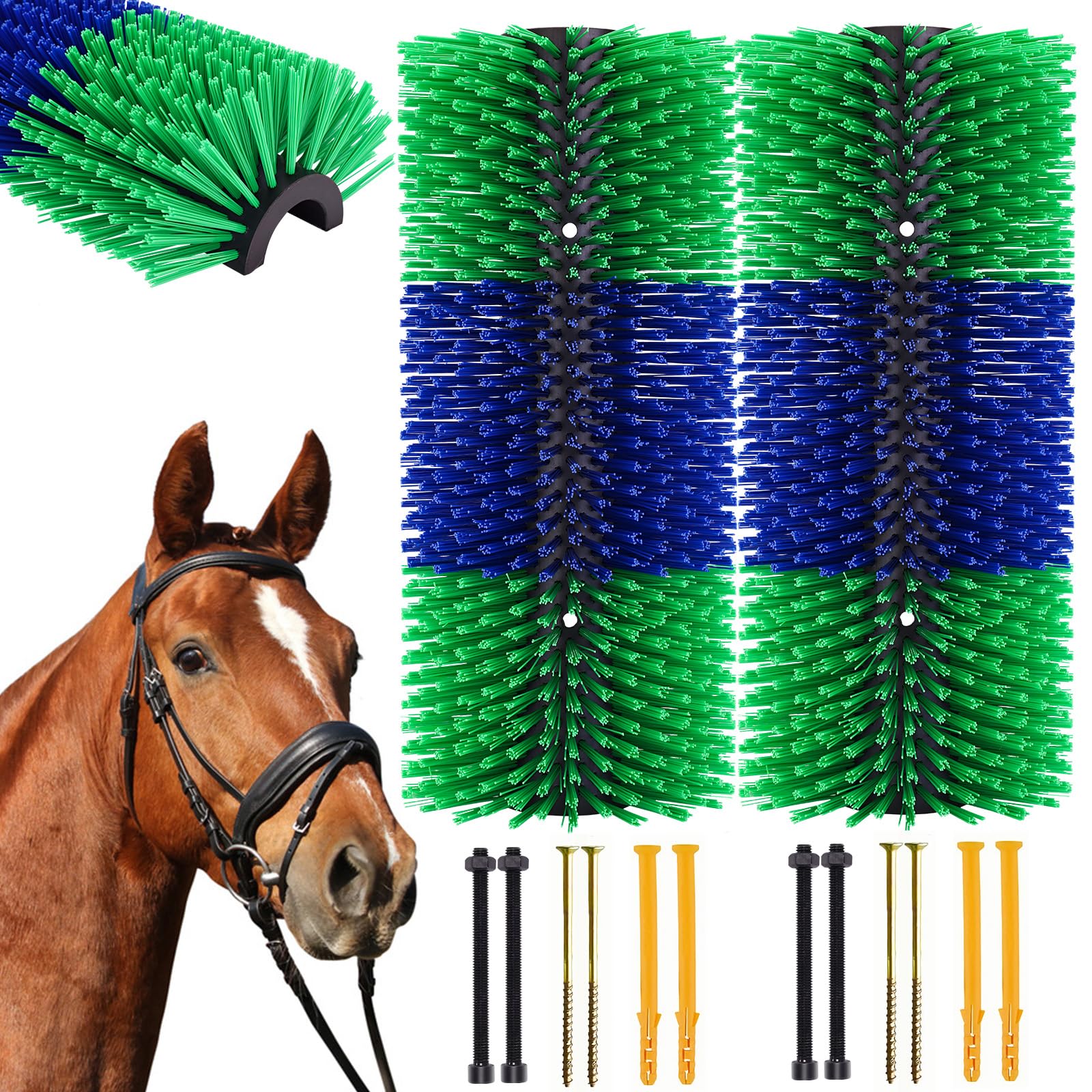 Amazon.com: Livestock Scratching Brush, 2PCS Horse Grooming Brushes Kit ...
