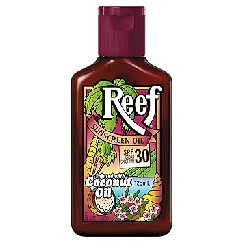 Amazon.com : Reef Dark Sun Tan Oil Coconut 125ml (SPF30+) : Beauty ...