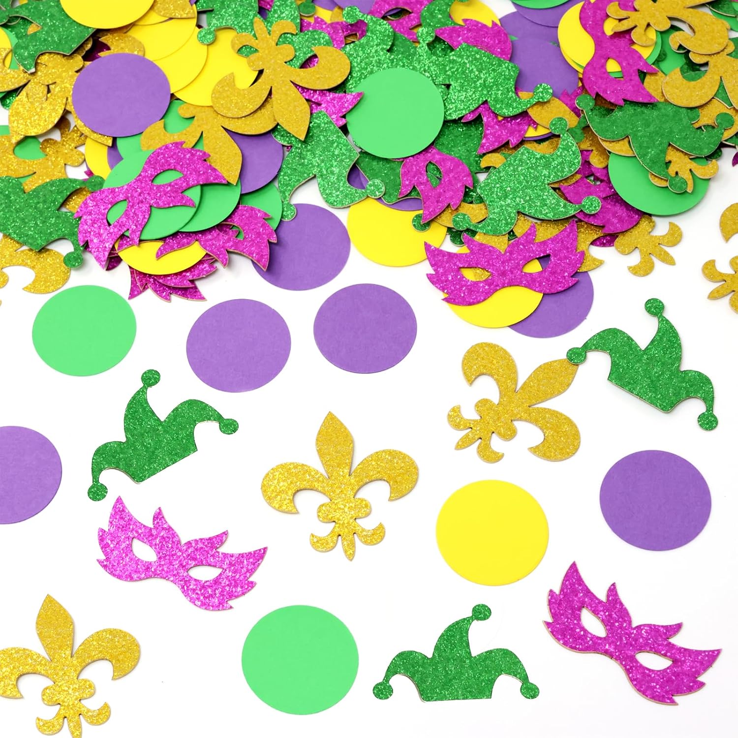 Amazon.com: Honbay 200PCS Glitter Mardi Gras Party Confetti Decorations ...