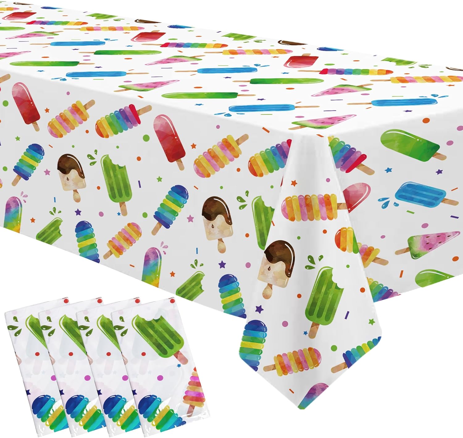 Amazon.com: Xenorik Popsicle Party Tablecloth Decorations - Disposable ...