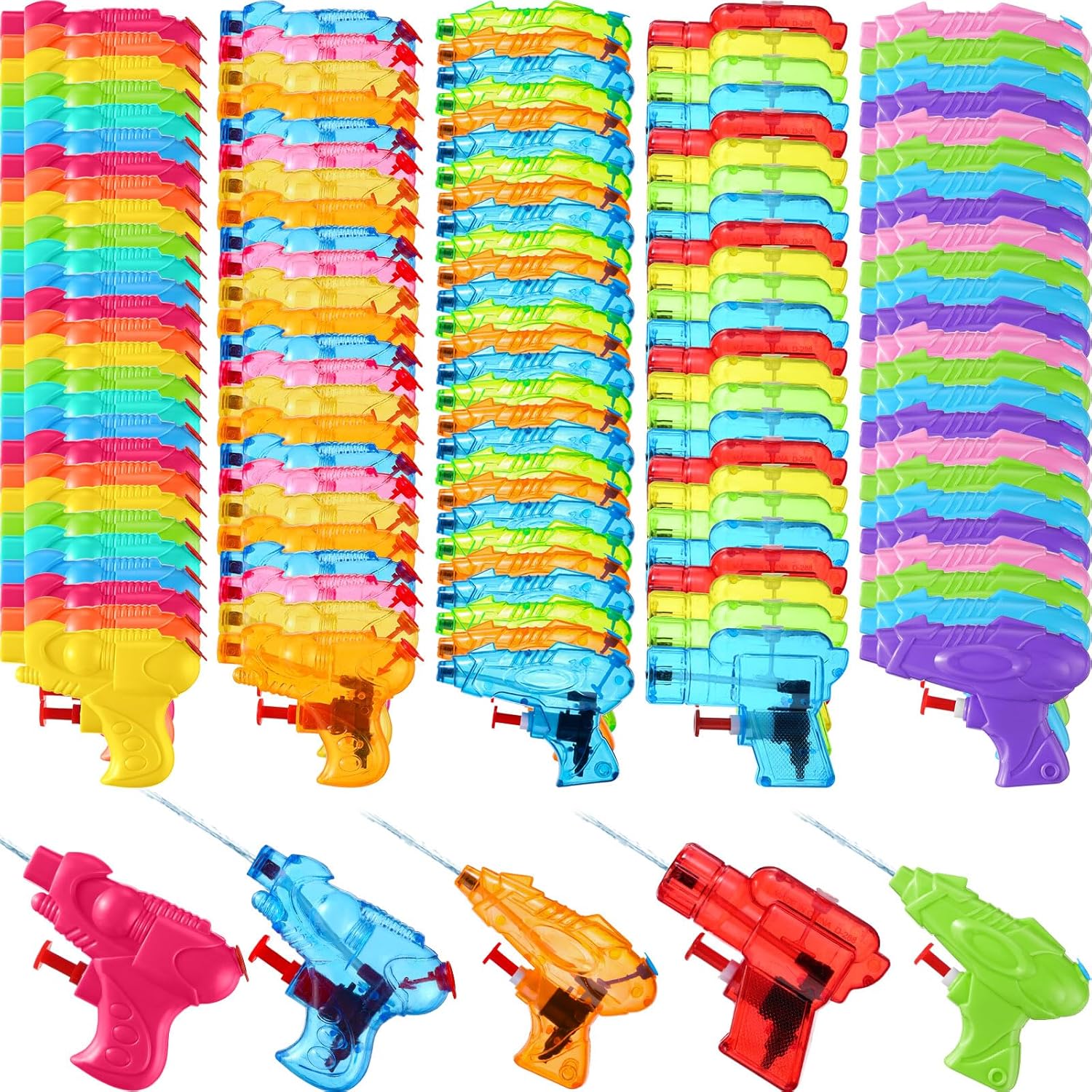 Amazon.com: Threan 200 Pcs Water Gun Bulk Mini Water Gun Toy Assorted ...