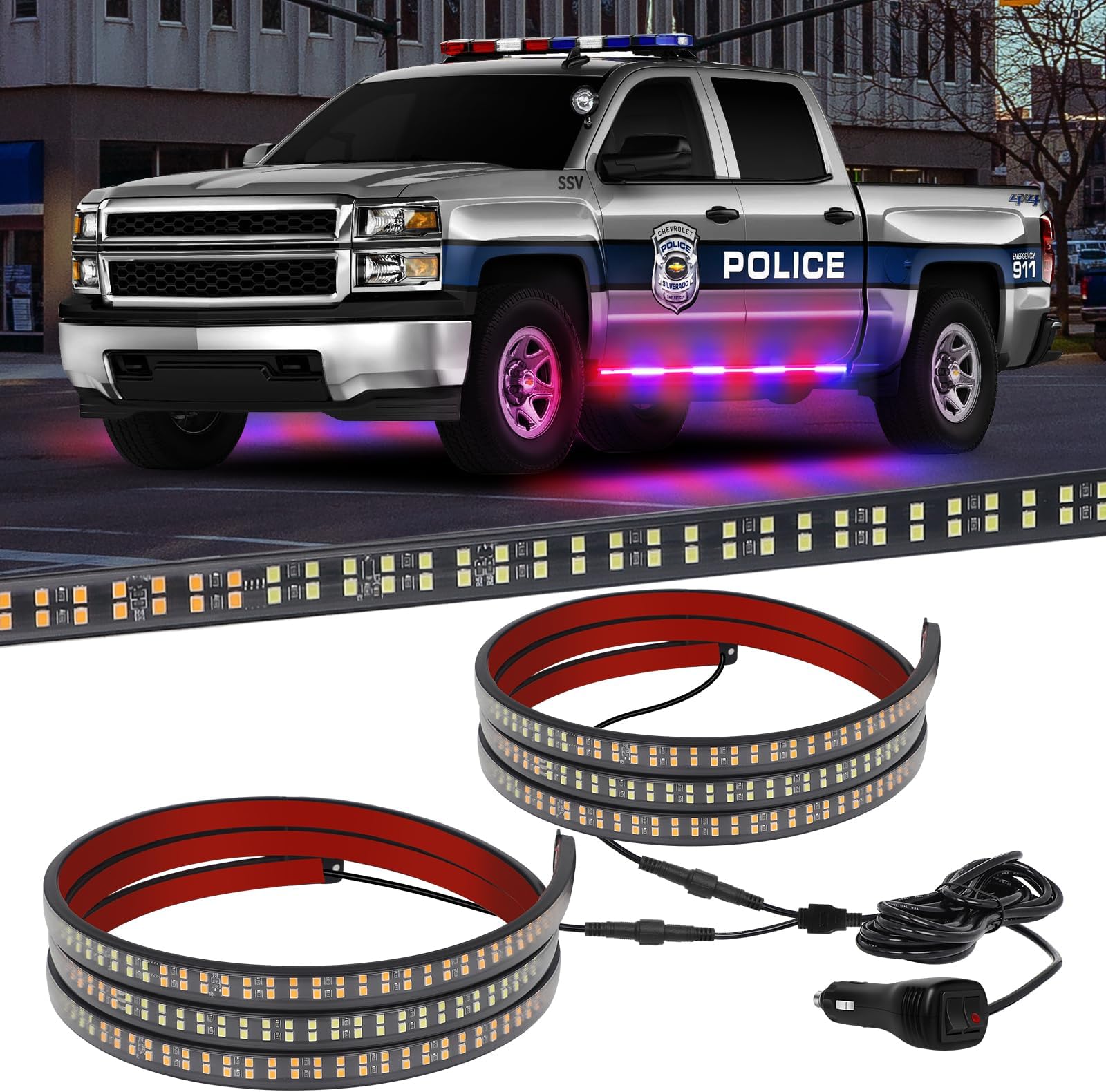 Amazon.com: XRIDONSEN 35 inch Traffic Advisor Police Light Bar 144 LED ...