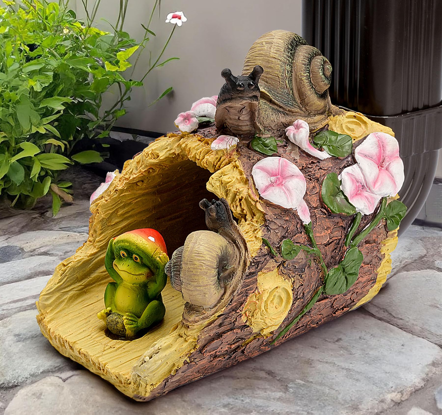 Amazon.com: Teaeeno Snail Frog Decor Statues Gutter Downspout Extension ...