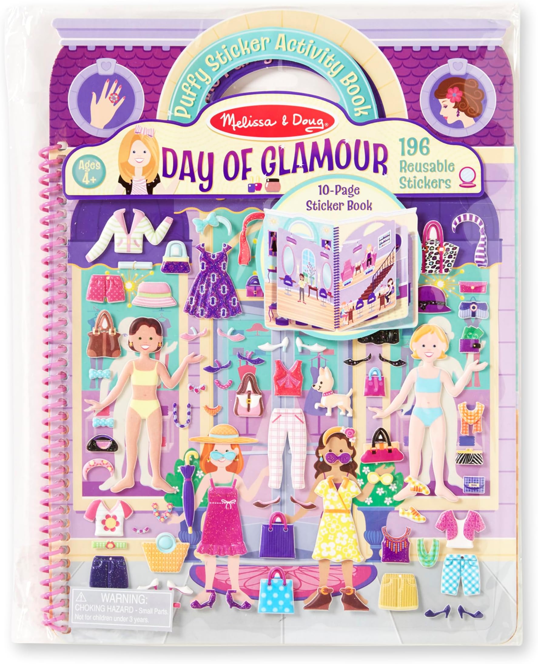 Amazon.com: Melissa & Doug Puffy Sticker Activity Book: Day of Glamour ...