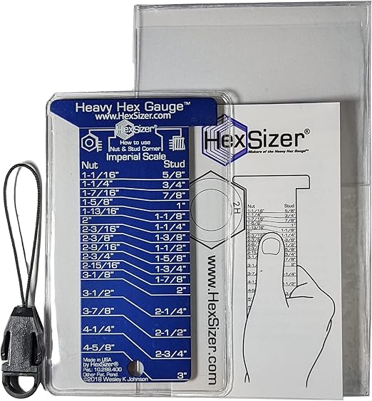 HexSizer Heavy Hex Gauge High Heat - is a Pocket Tool for Measuring Nut ...