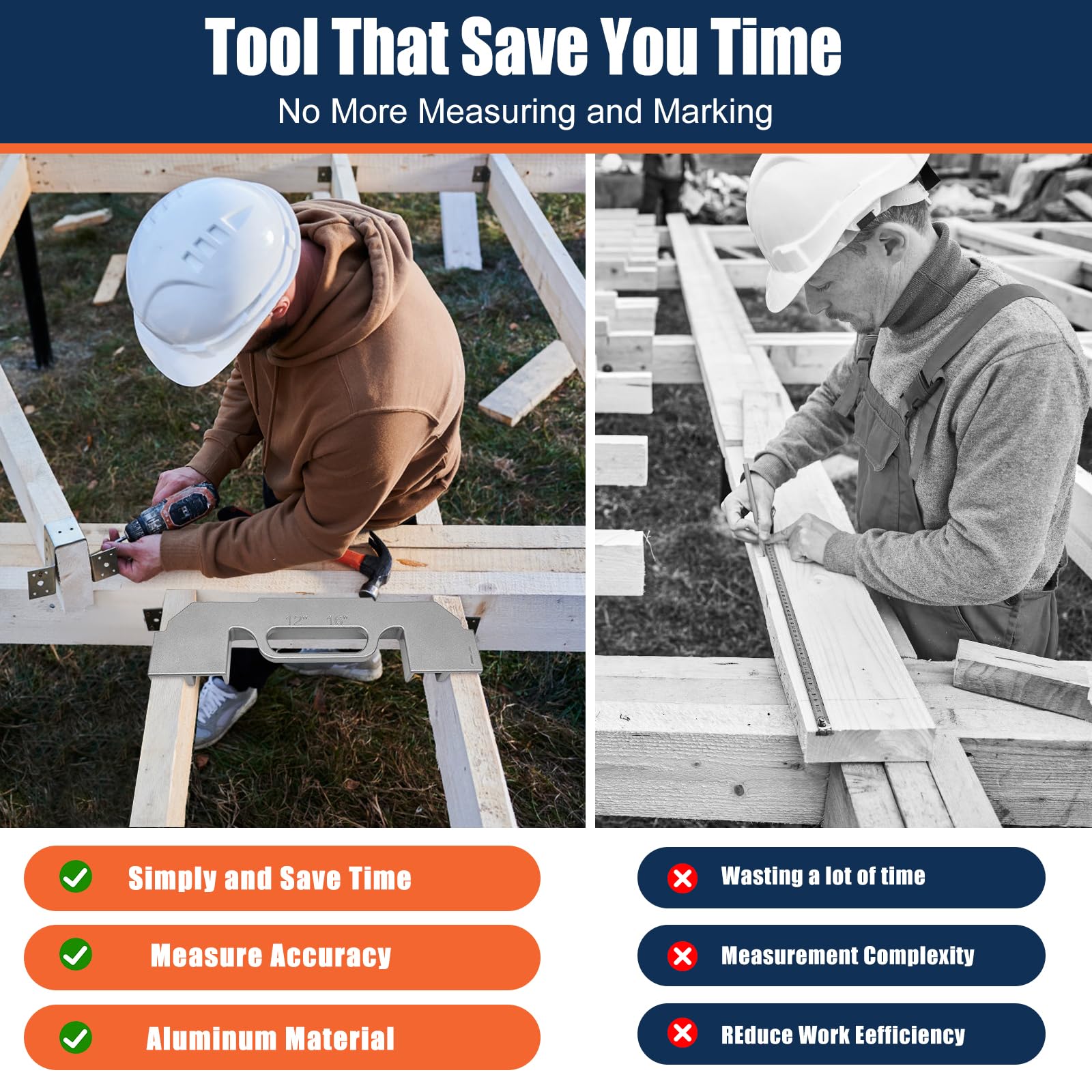 Snapklik.com : 3-in-1 Framing Stud Layout Tool For 12, 14 & 16 Inch On ...