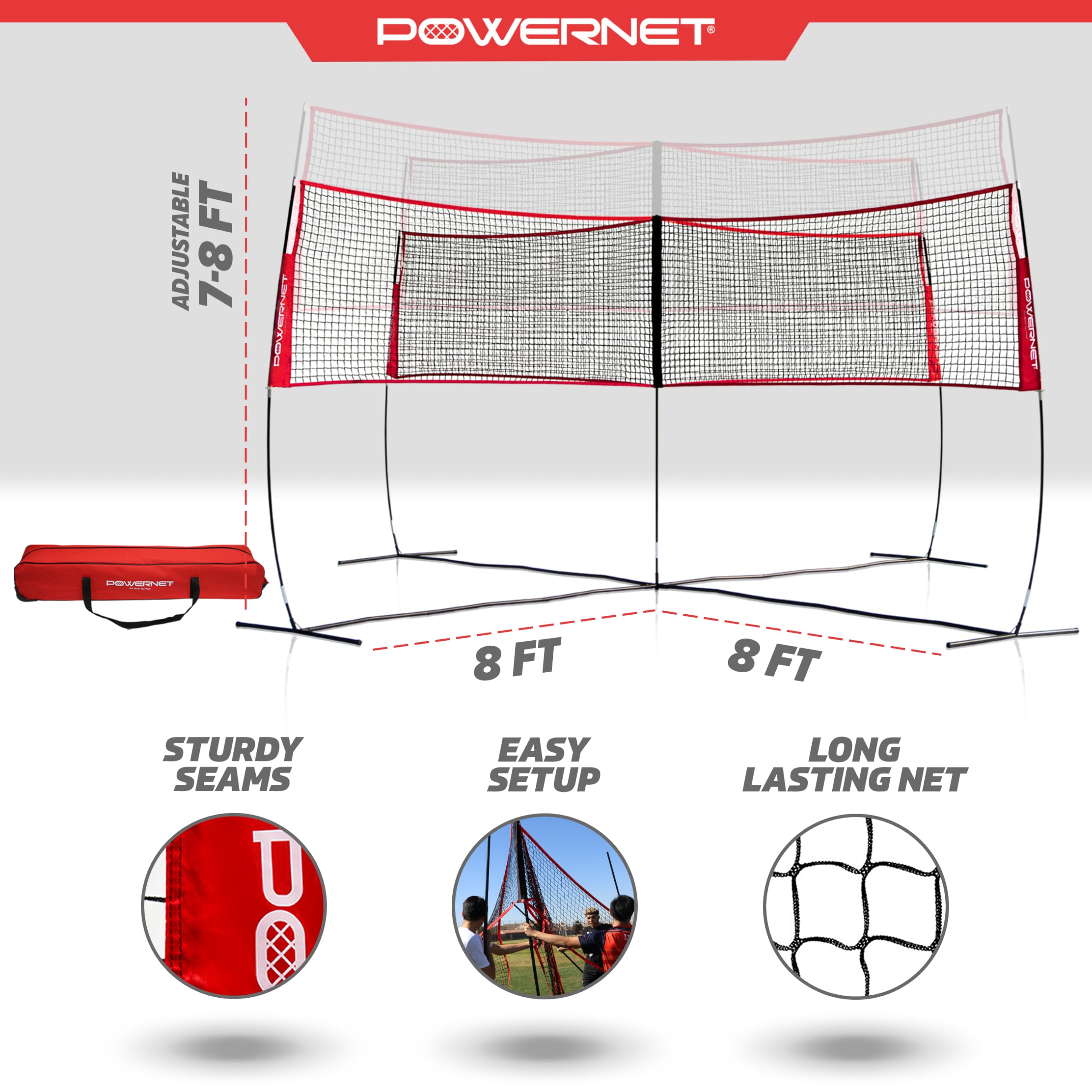 Snapklik.com : PowerNet Four Square Volleyball Net, 4-Sided Outdoor Net ...