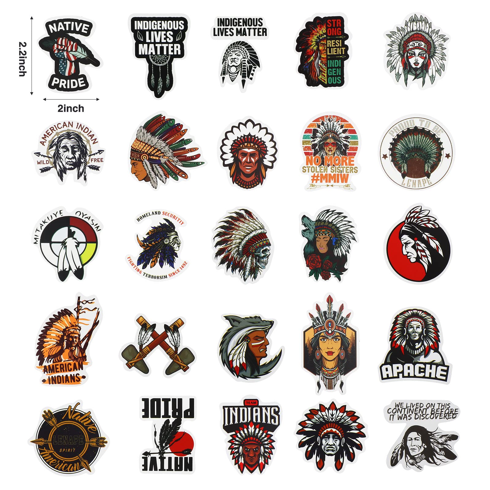 Snapklik.com : 100 Pcs Native American Stickers Indian Stickers Pack ...