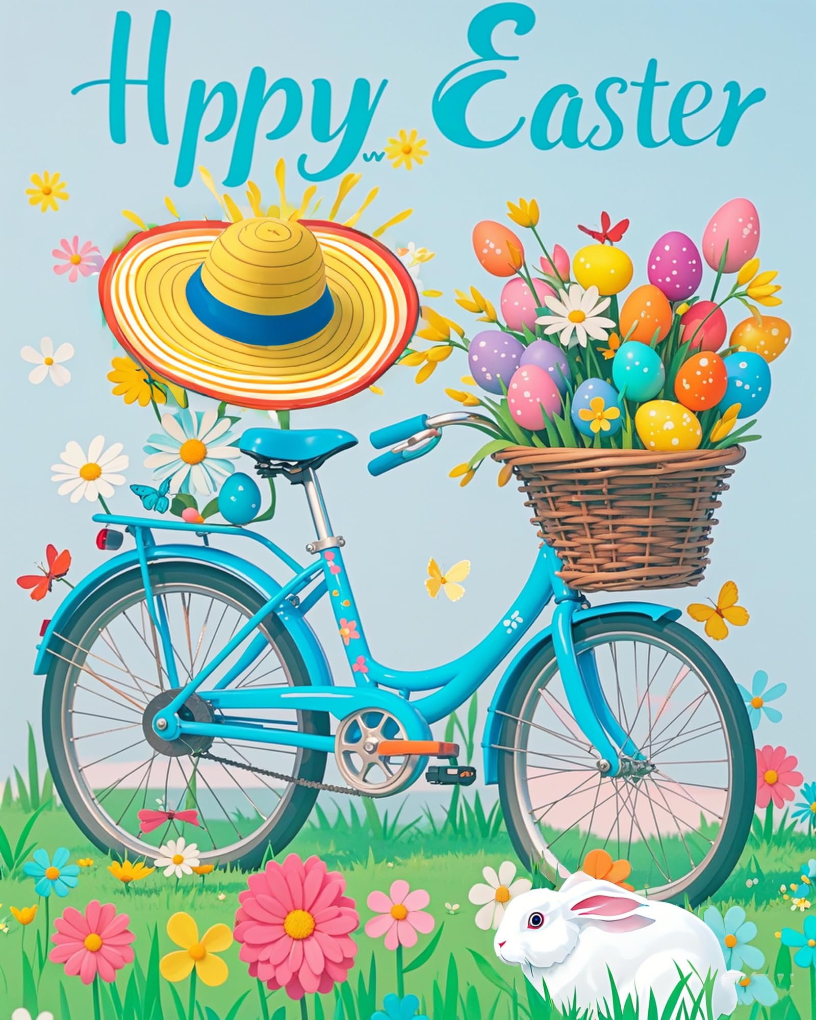 Amazon.com: Xiyuekissu Diamond Art Kits,Happy Easter Bicycle with Cute ...