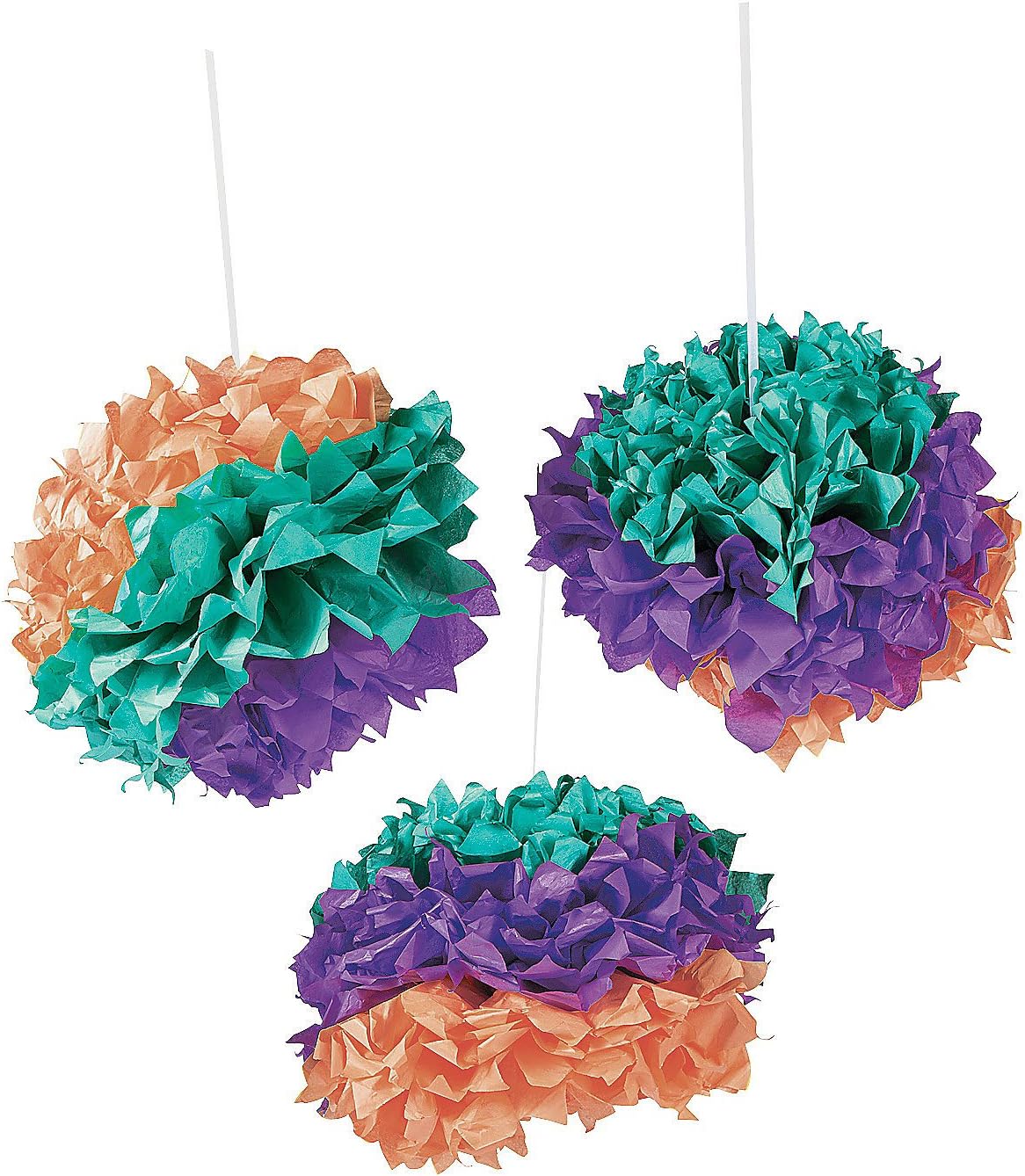 Amazon.com: Fun Express - Party Gras Tissue Pom Pom for Mardi Gras - 6 ...