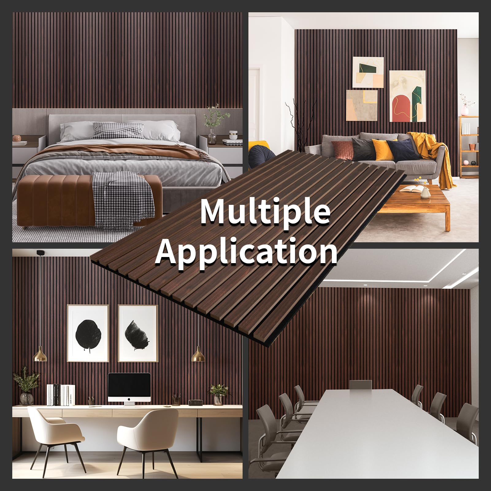 Sound Proof Panels For Walls AMZDEPOT Wood Slat Wall Panel, 48'' X 24 ...