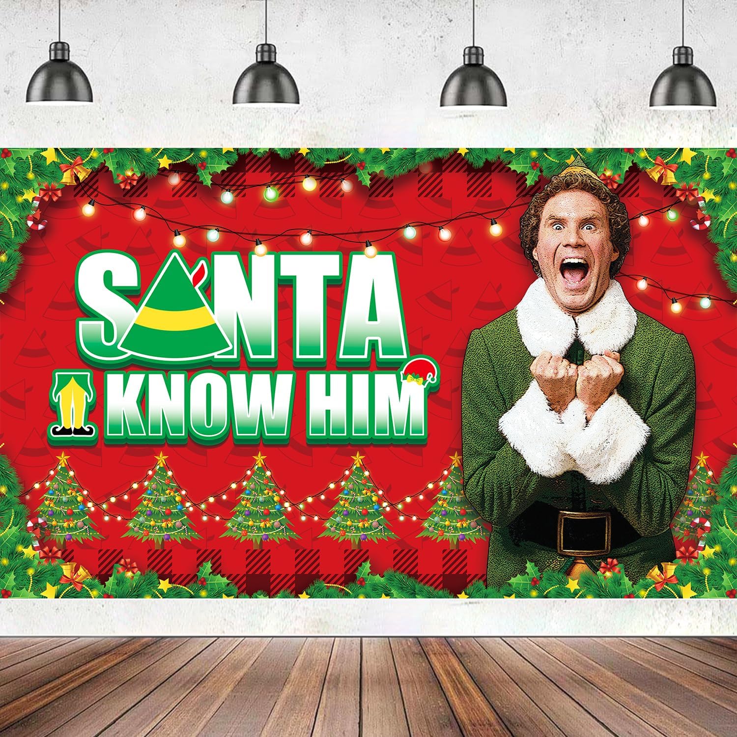 Amazon.com : Large 71" X 43" Santa I Know Him Banner, Merry Christmas ...