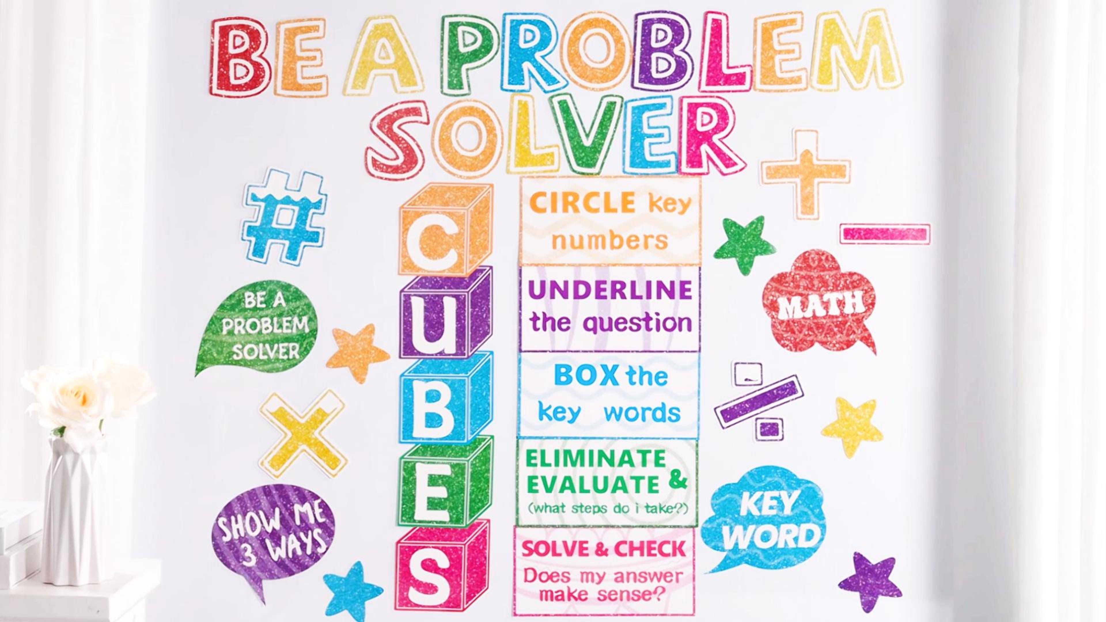 Preschool Posters 10-Piece Math Bulletin Board Set - CUBES Problem ...