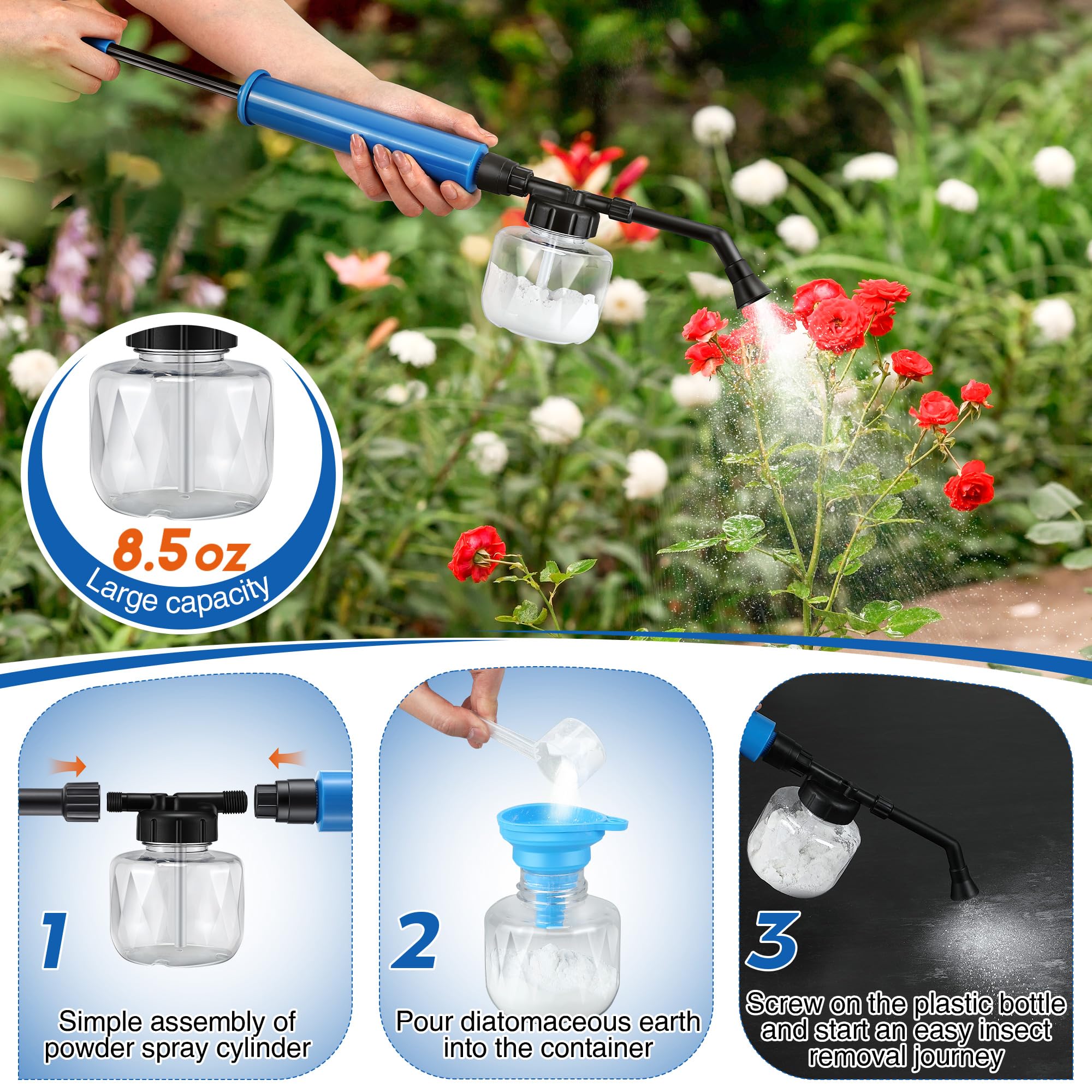 Snapklik.com : 2 Pack Diatomaceous Earth Duster, 250ml Garden Powder ...