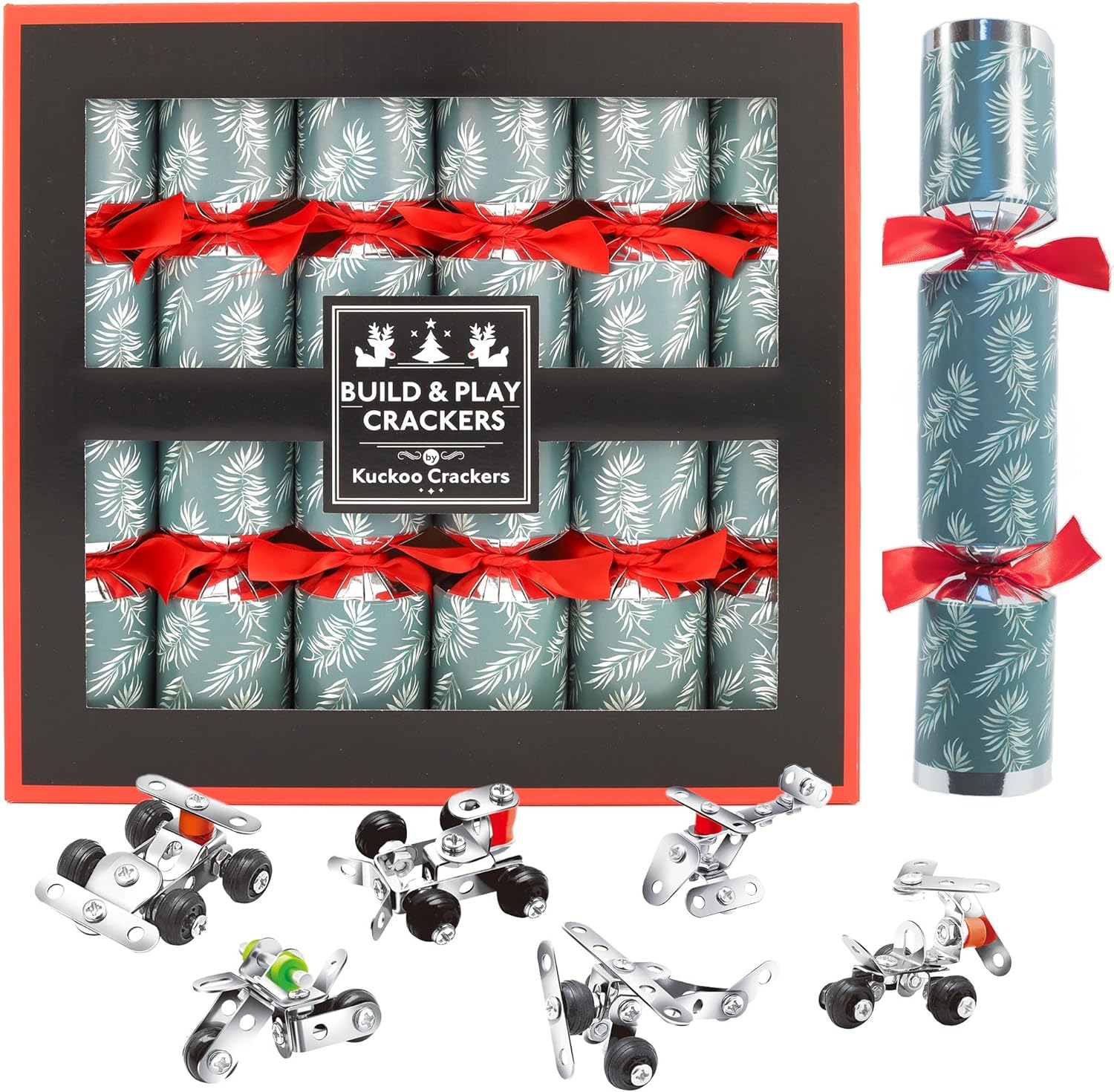 Kuckoo Crackers - 6 x 13-inch Build & Play Metal Construction Christmas ...