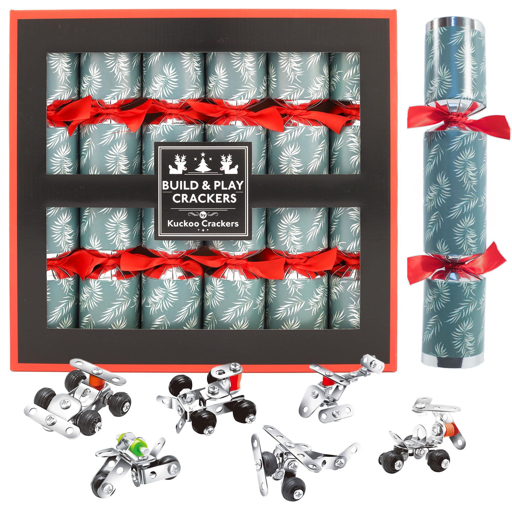 Kuckoo Crackers - 6 x 13-inch Build & Play Metal Construction Christmas ...