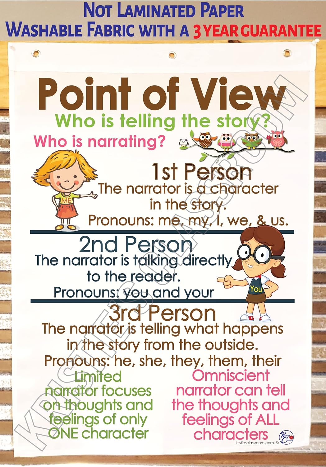 Amazon.com: Kristie's Classroom Point of View Anchor Chart, printed on ...
