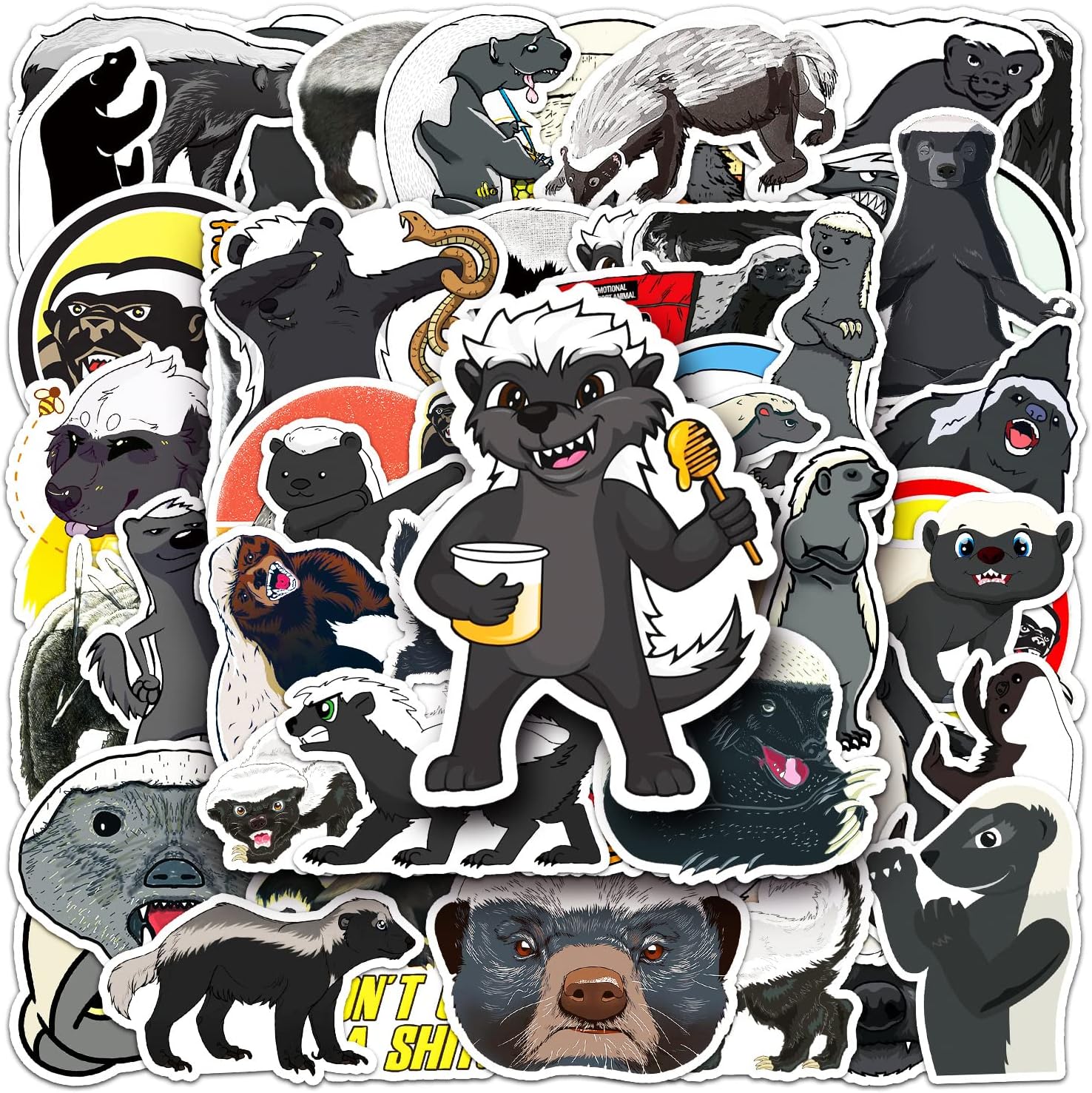 Amazon.com: Honey Badger Stickers 50 Pcs Cute Animal Stickers for Water ...