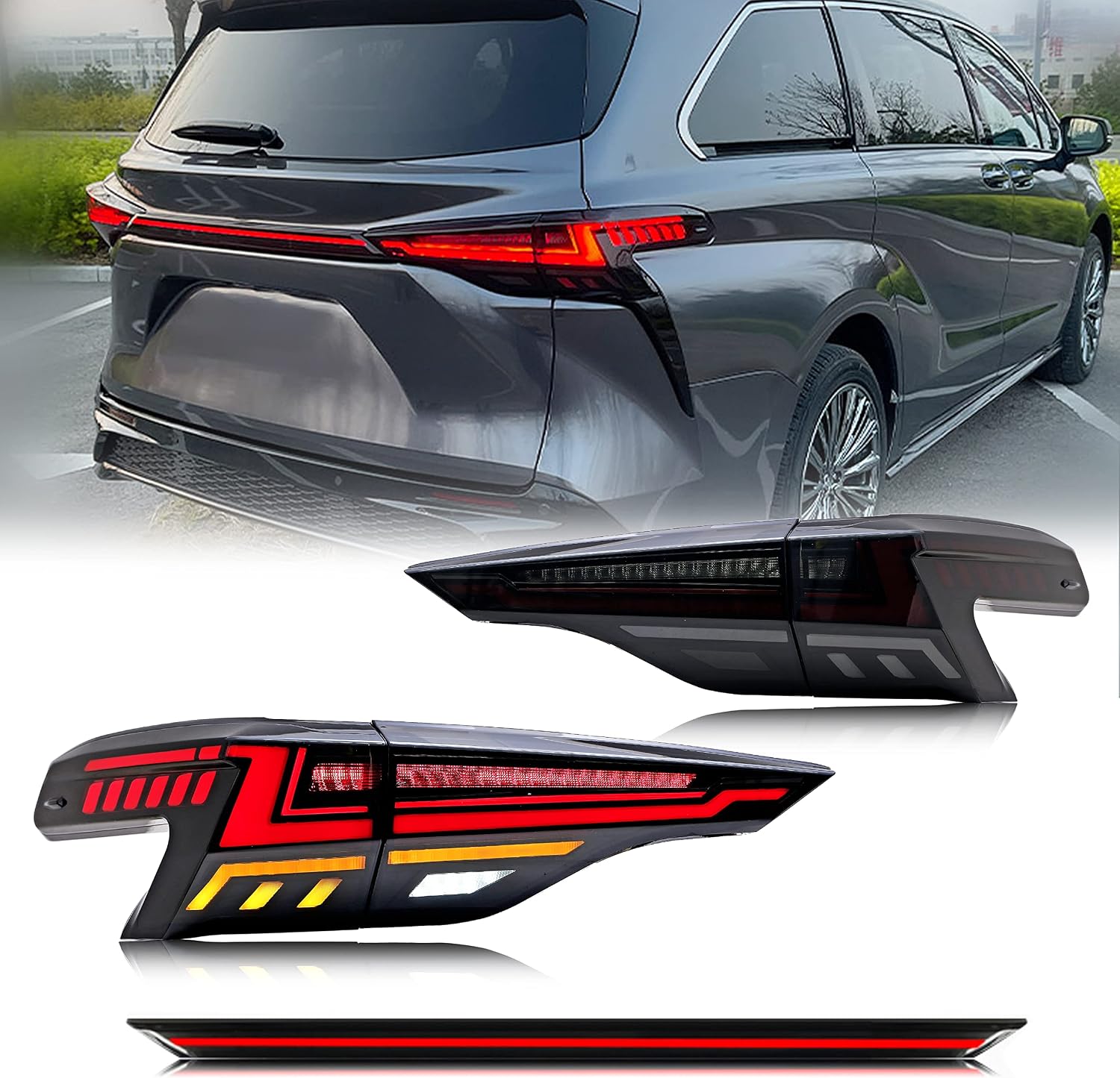 Amazon.com: inginuity time LED Tail Lights & Middel Lamp for Toyota ...