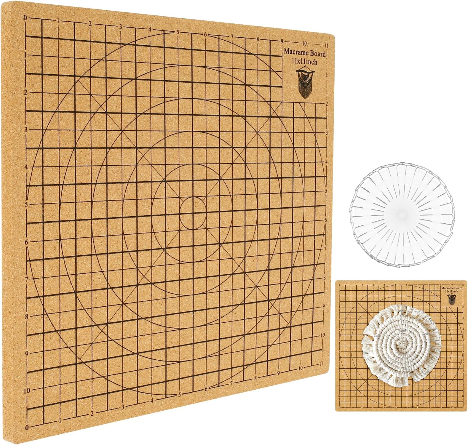 Amazon.com: Abeillo Macrame Board & Pins Kit, Double Sided Grid Board ...