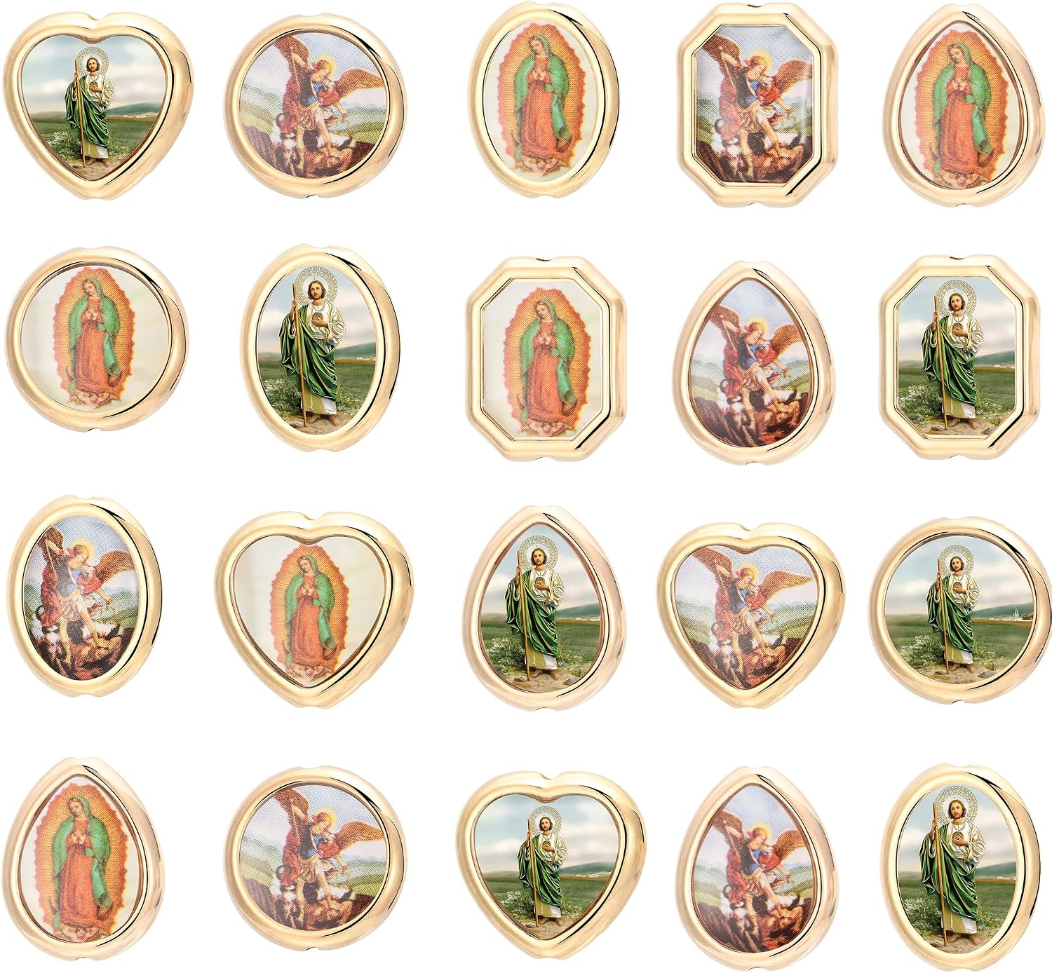 Amazon.com: LiHan1028 60pcs Assorted Mixed Designs CCB Religious Saint ...