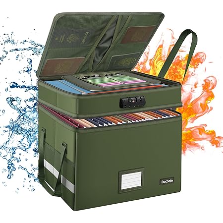 Amazon.com: DocSafe File Box with Lock,Multi-Layer Fireproof Document ...