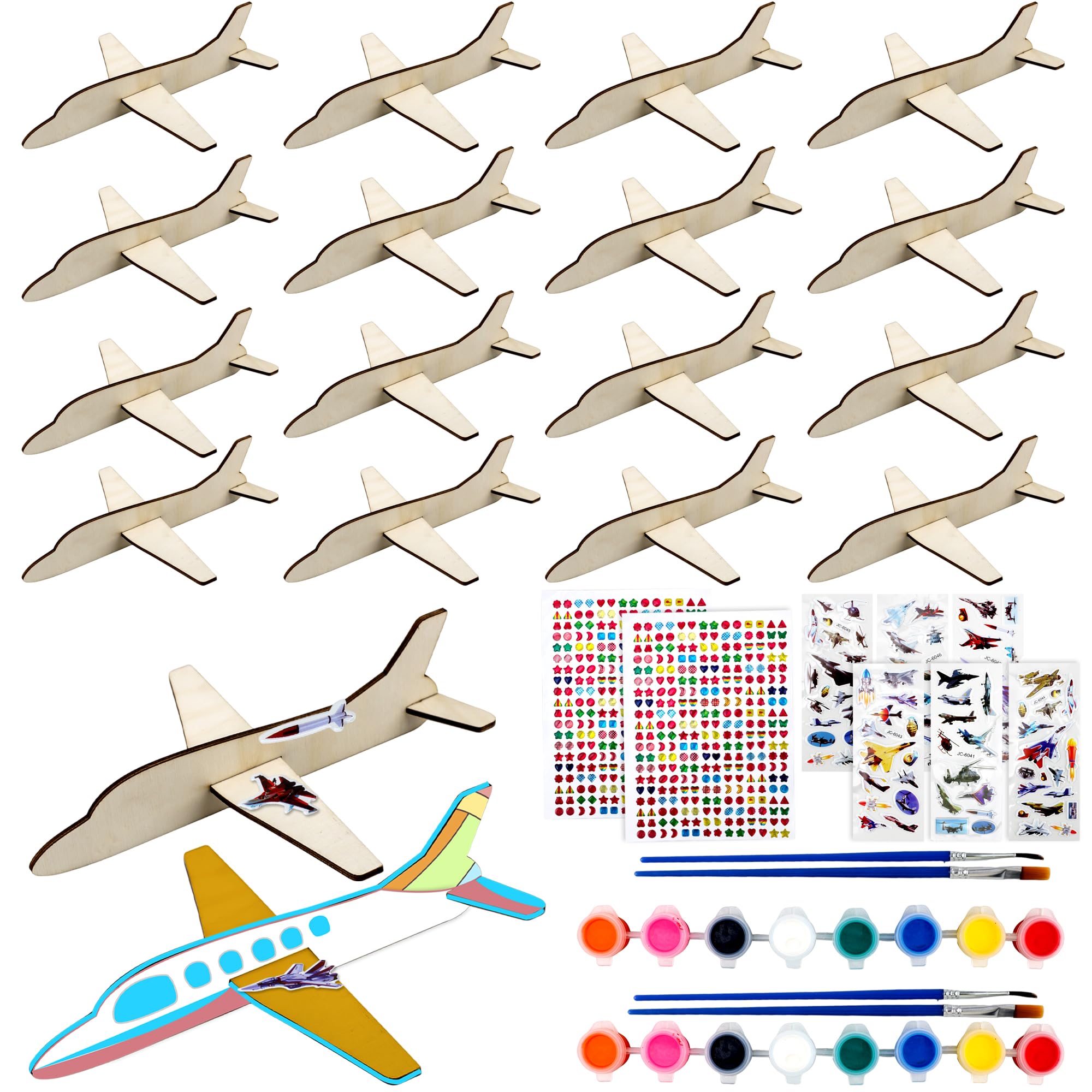 Amazon.com: Feradny 30 Pcs Unfinished Wooden Airplane Craft Set DIY ...