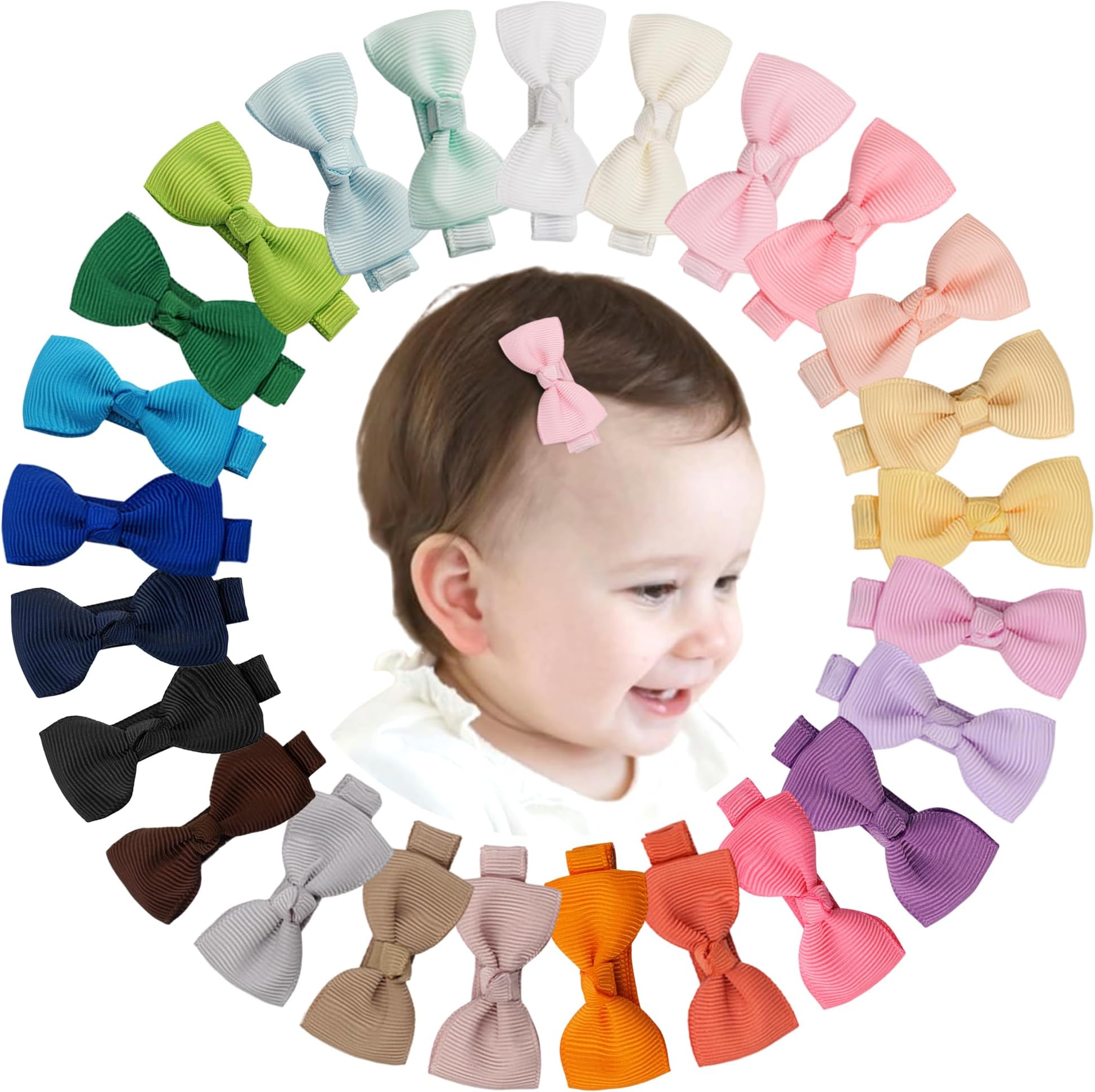 Amazon.com: CÉLLOT Baby Girls Hair Clips 25PCS Fully Lined Tiny 2" Hair ...