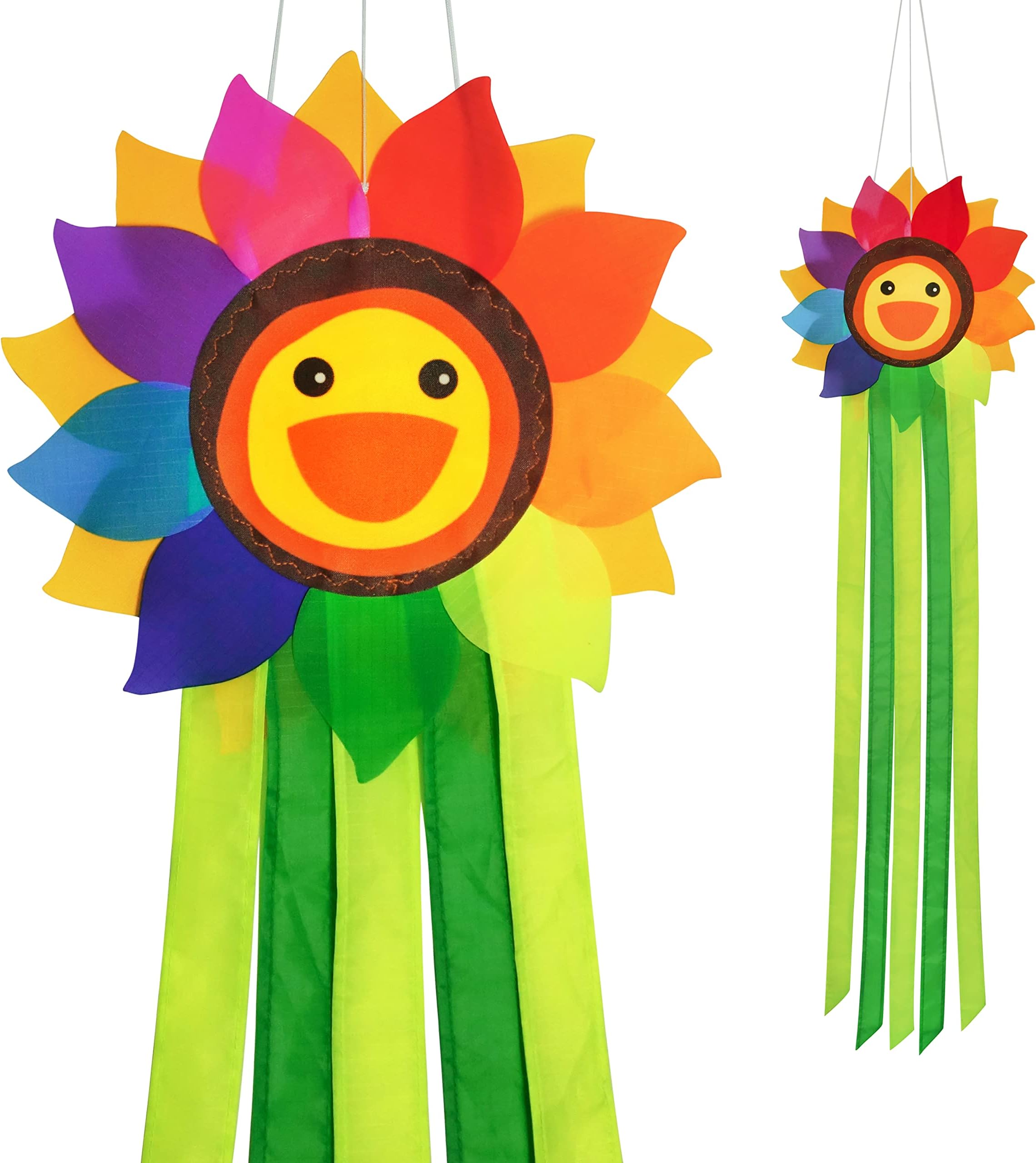 Amazon.com: emma kites Smiling Sunflower Rainbow Windsock Hanging Décor ...