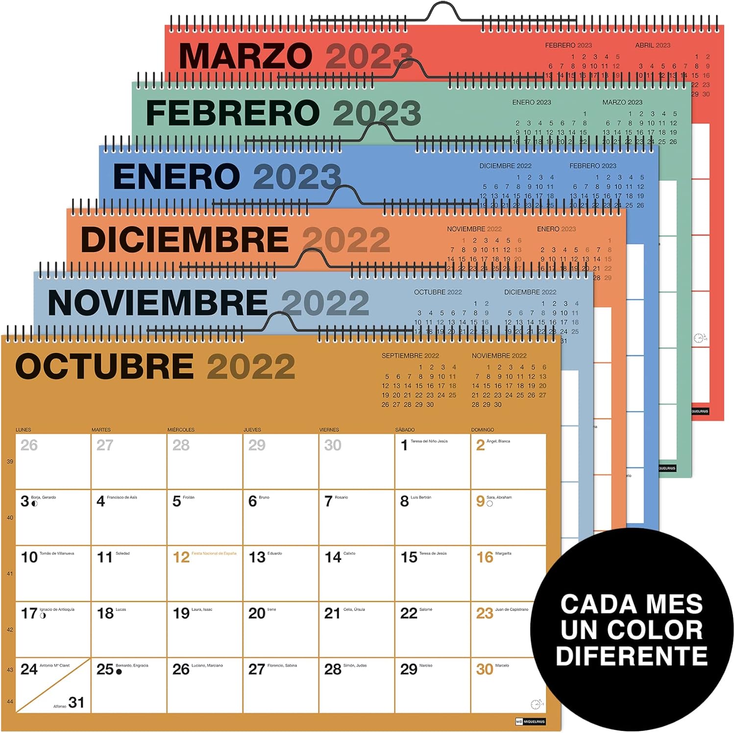 MIQUELRIUS – Calendar Wall 18 months – July 2022 to December 2023 ...