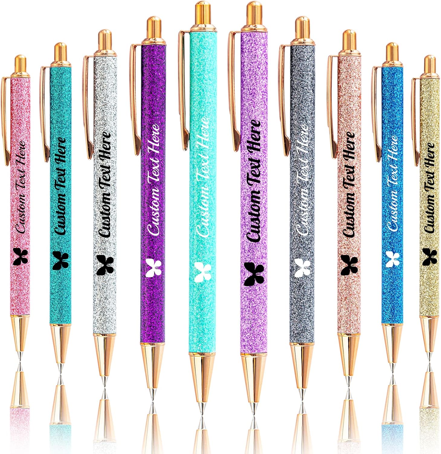 Amazon.com : Aolun 10 Personalized Pens with Name Custom Glitter Pen ...