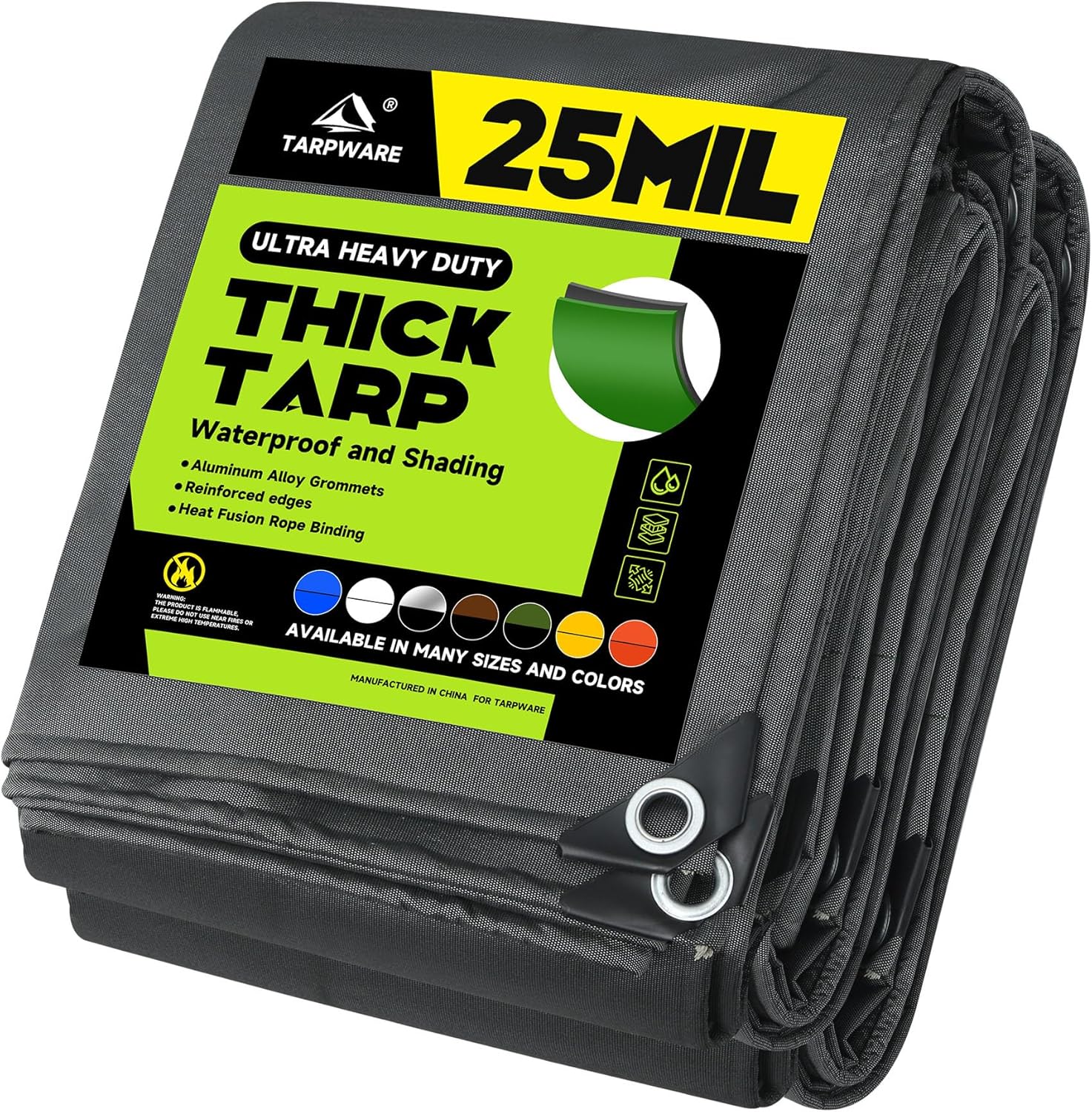 Tarpware 12'x20' 25Mil Ultra-Heavy Duty Waterproof Organic Silicone ...