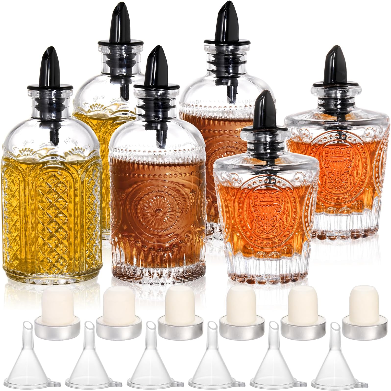 Amazon.com: Kitchen Queen Syrup Bottles Set of 2 - Glass Dispensers ...