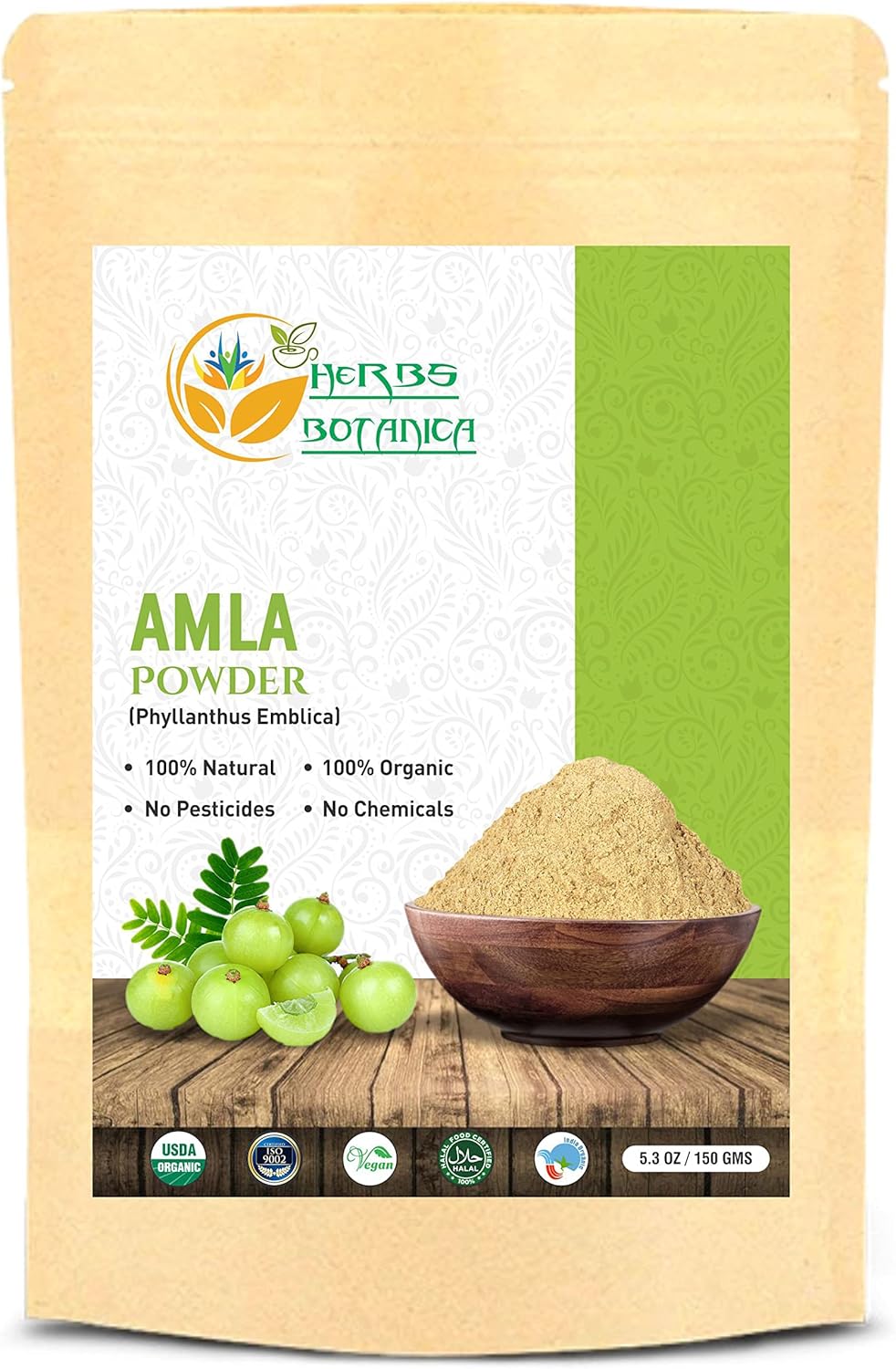 Amazon.com: Herbs Botanica Organic Amla Powder Pure Indian Gooseberry ...