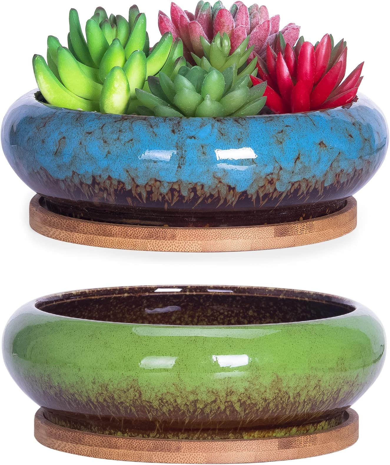 Amazon.com: ARTKETTY Succulent Pots - 7.3 Inch Large Succulent Planters ...